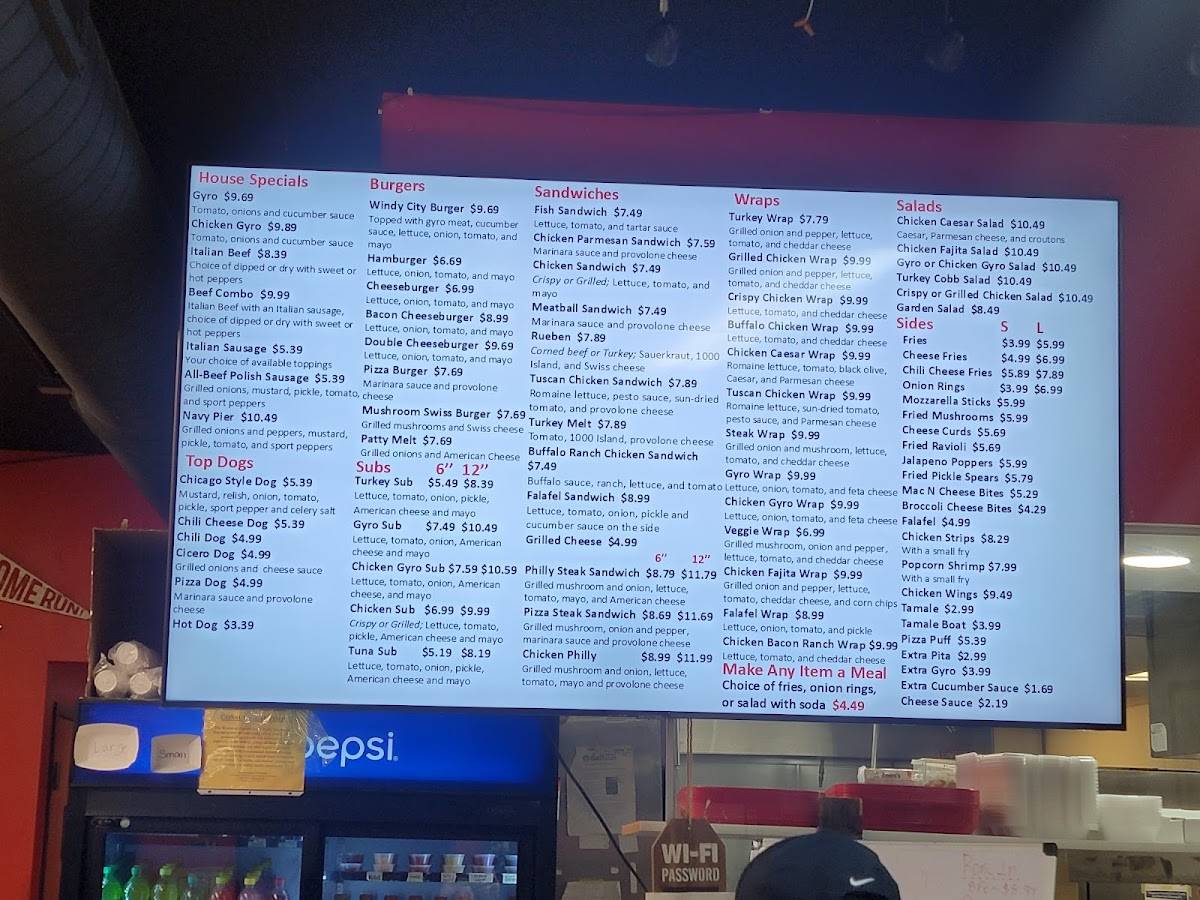 Menu at Taste Of The Windy City restaurant, Appleton