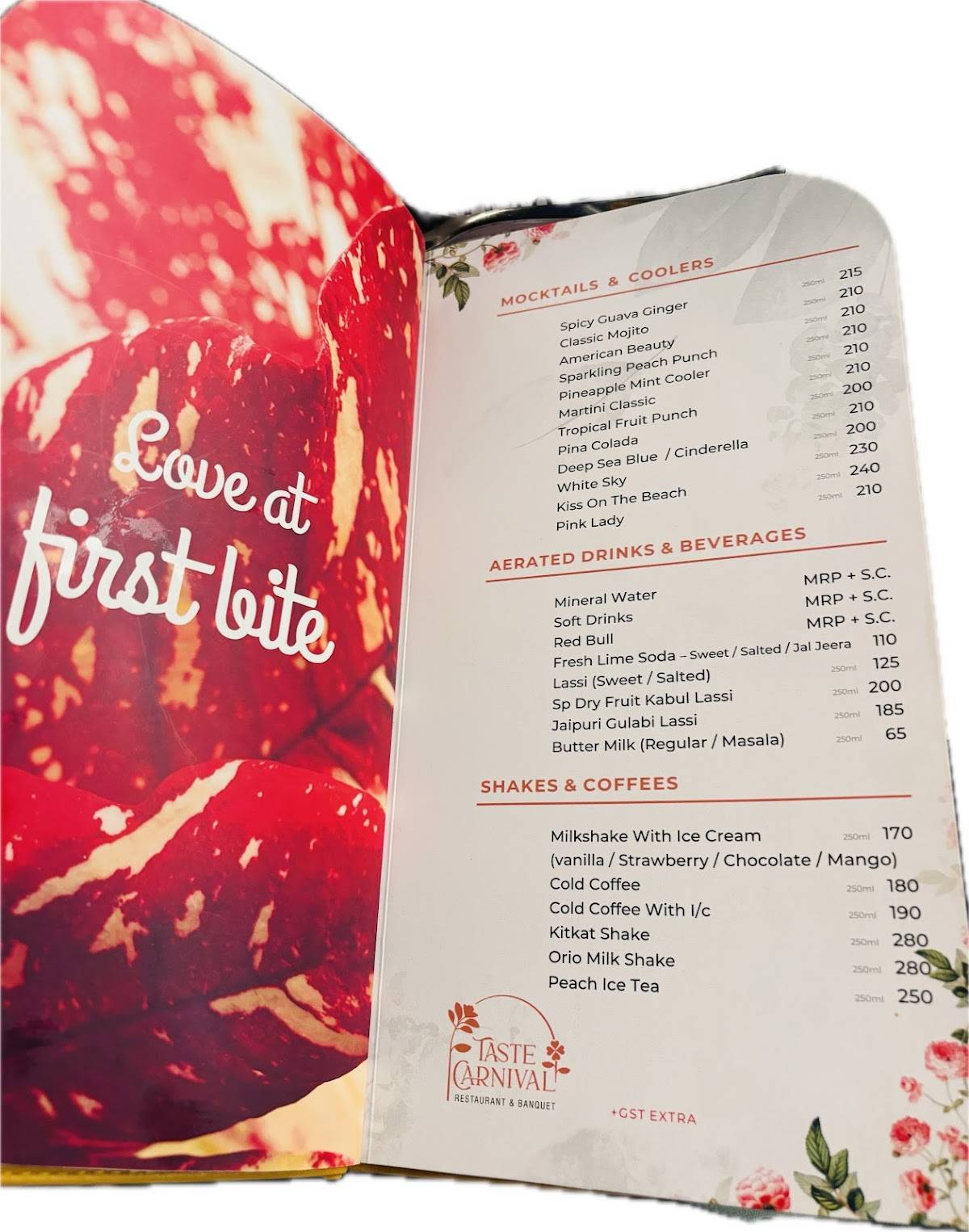 Menu at Taste Carnival - (banquet, Room, Restaurant), Vadodara