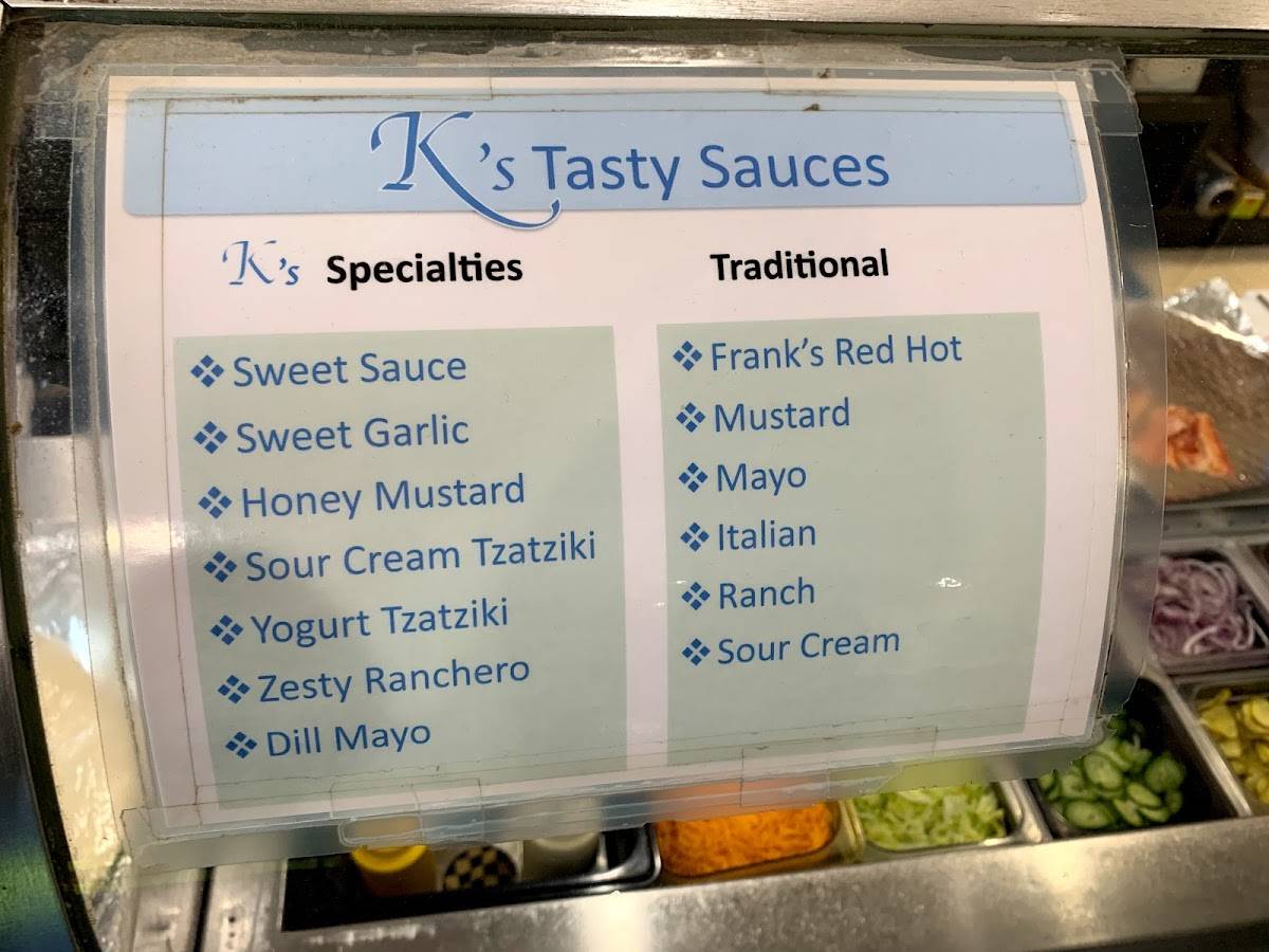 Menu at Tasty K's restaurant, Lloydminster