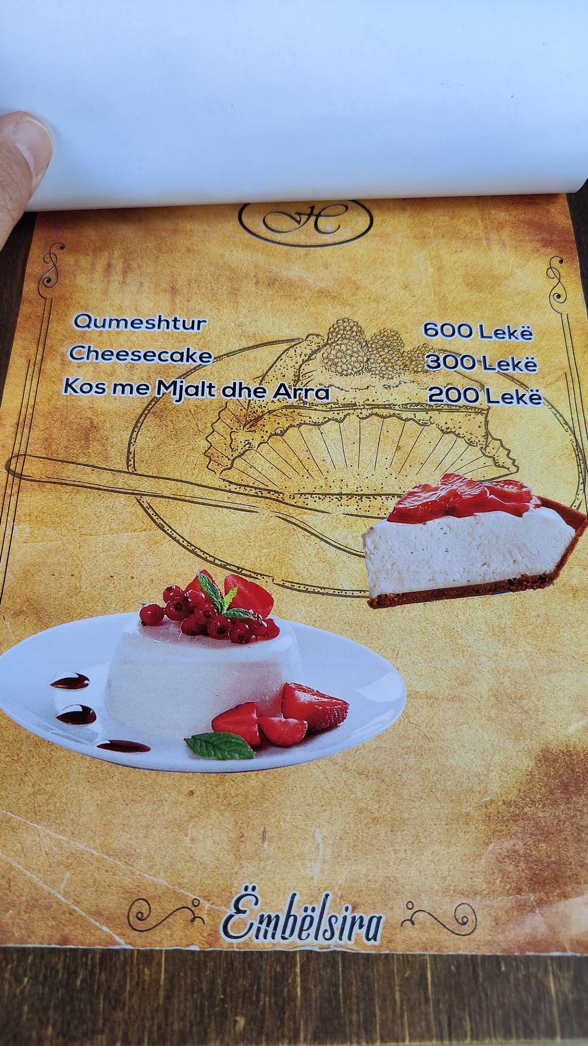 Menu at Taverna Ura e Sulovës restaurant, Gostime