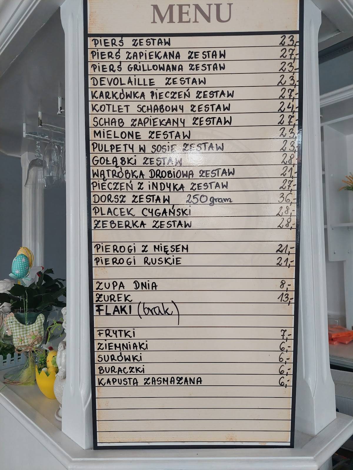 Menu at Tawerna Kolumb restaurant, Puck