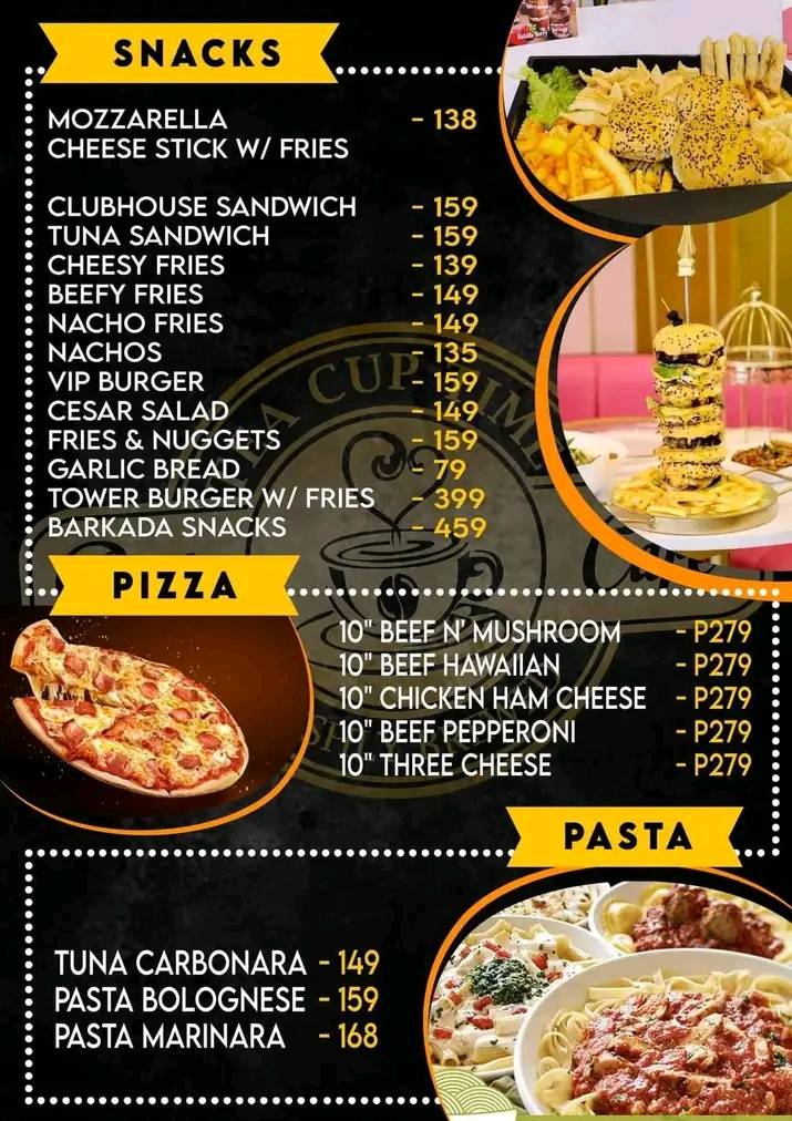 Menu at Teacup Time Resto -Cafe Cotabato city, Cotabato City