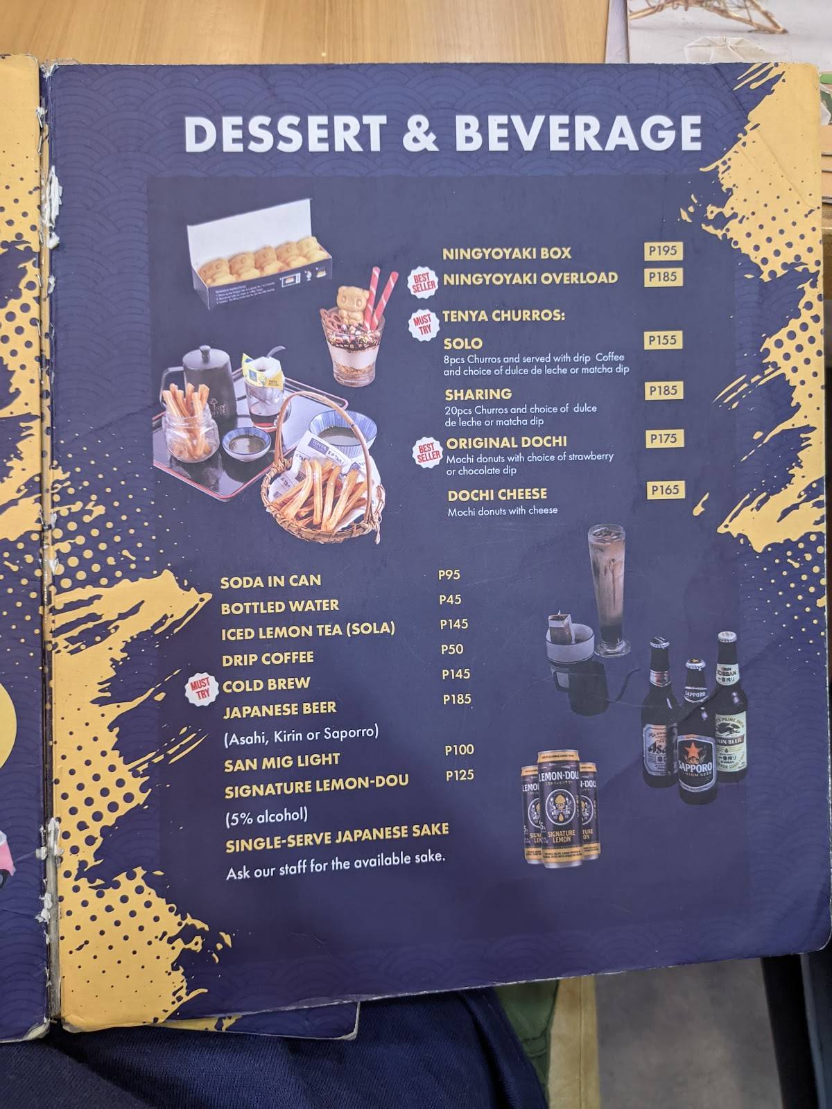 Carta del restaurante Tenya (SM Mall of Asia, Pasay City), Pasay ...