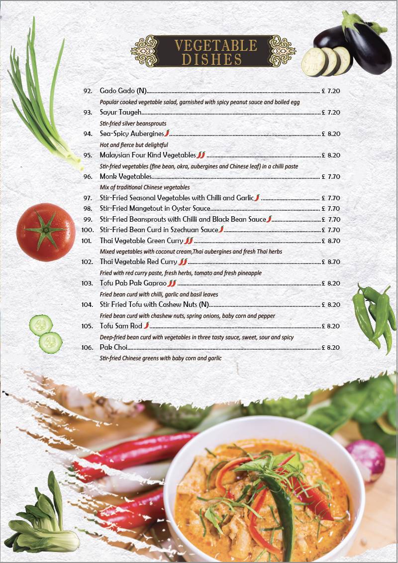 Menu at Thai Garden Cuisine restaurant, Rothwell