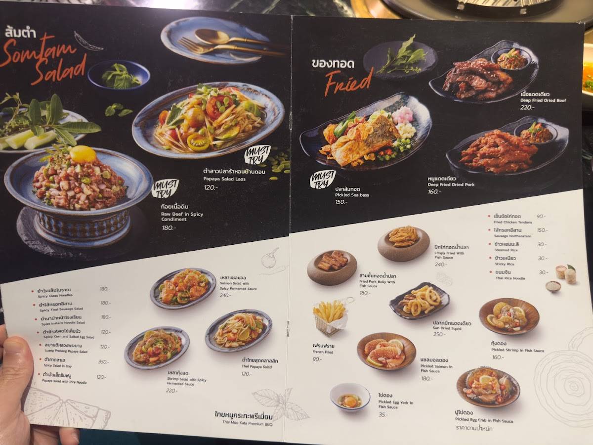 Menu at Thai Mookata Premium Thai BBQ, Bangkok