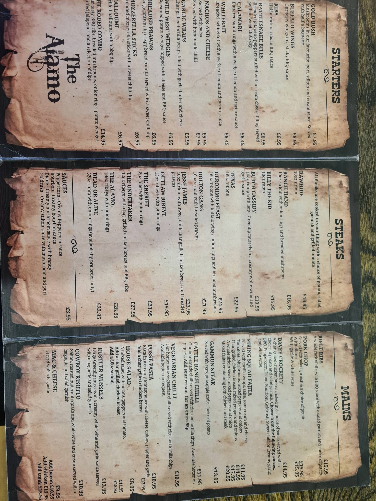 Menu at The Alamo pub & bar, Ryde, 5 Esplanade