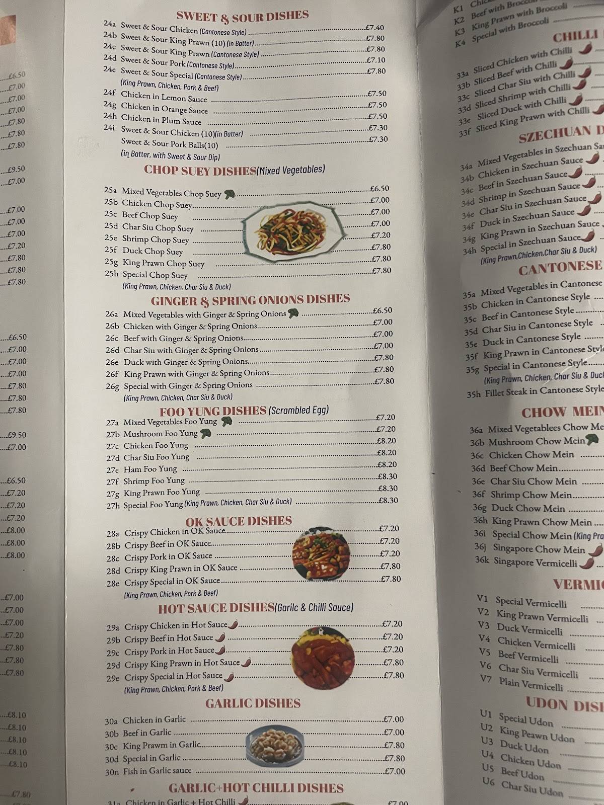 Menu at The Angel Chinese Holyhead pub & bar, Holyhead