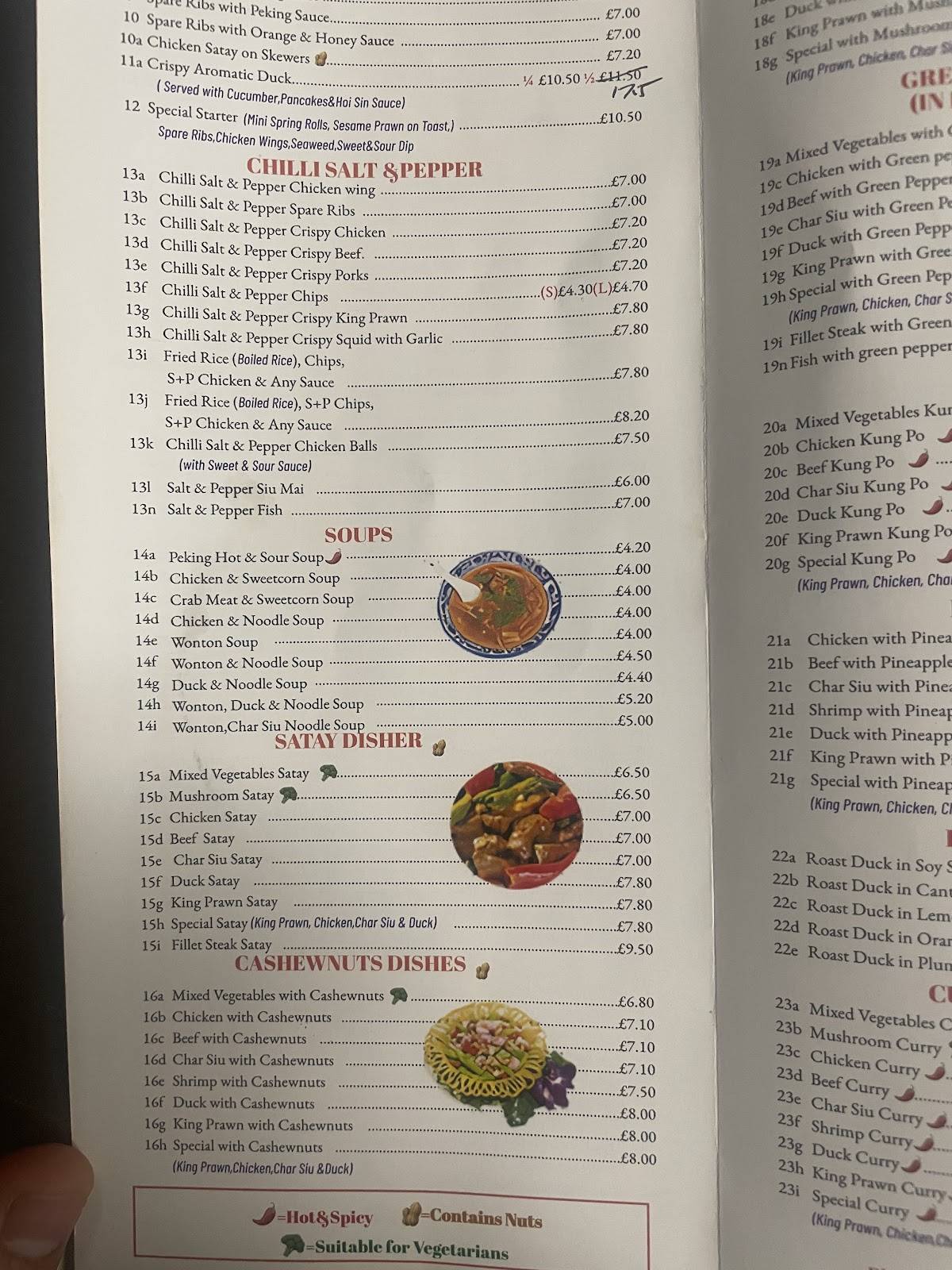 Menu at The Angel Chinese Holyhead pub & bar, Holyhead
