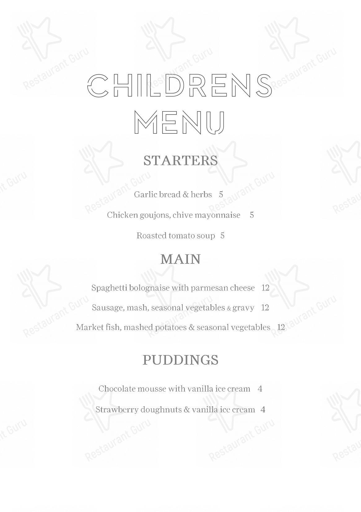 Menu at The Barn at Moor Hall, Ormskirk