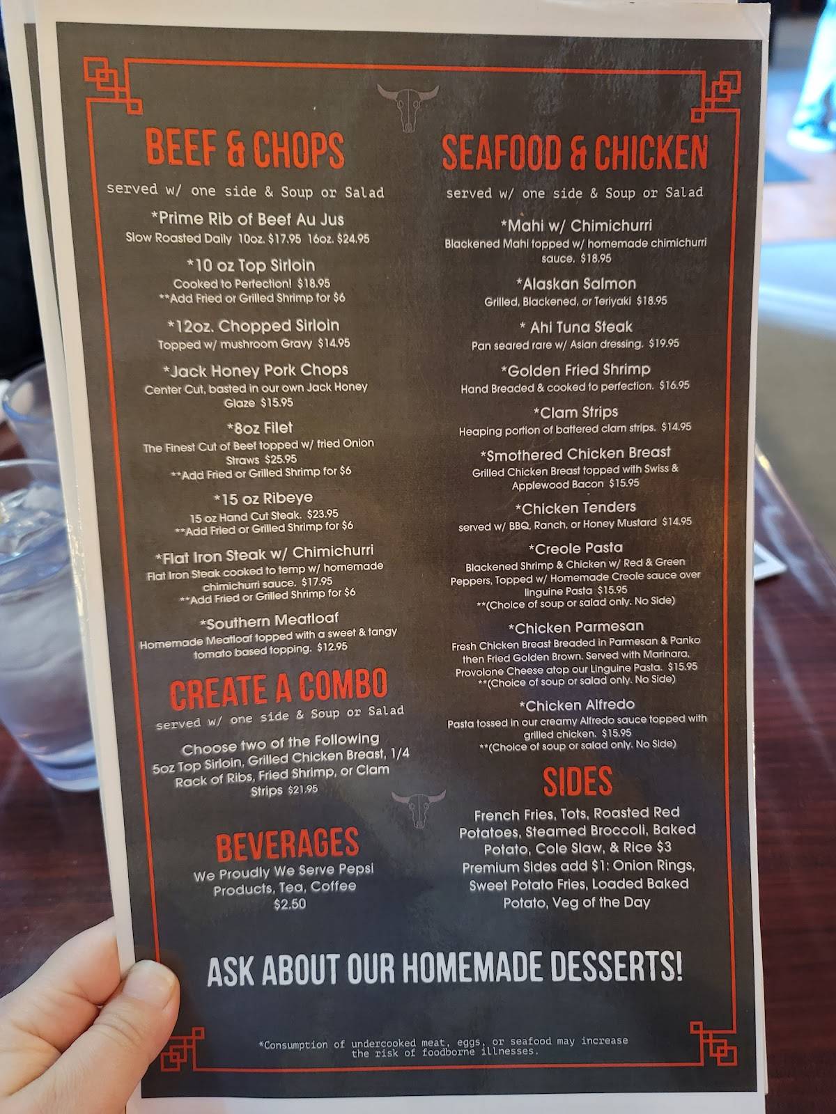 Menu at The Beef and Barrel Restaurant & Lounge, Crossville, West Ave