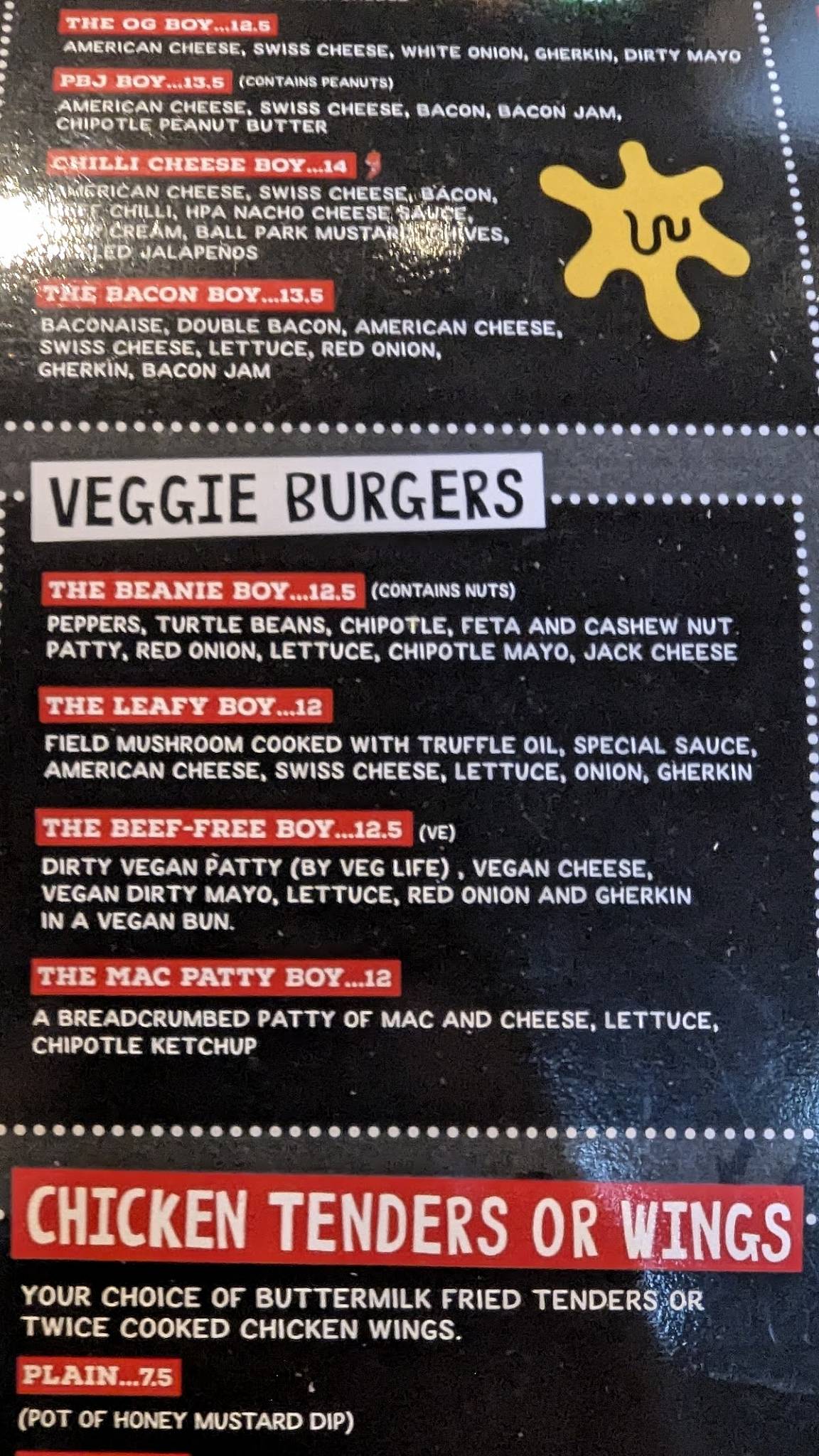 Carta del restaurante The Beefy Boys - Bath, Bath
