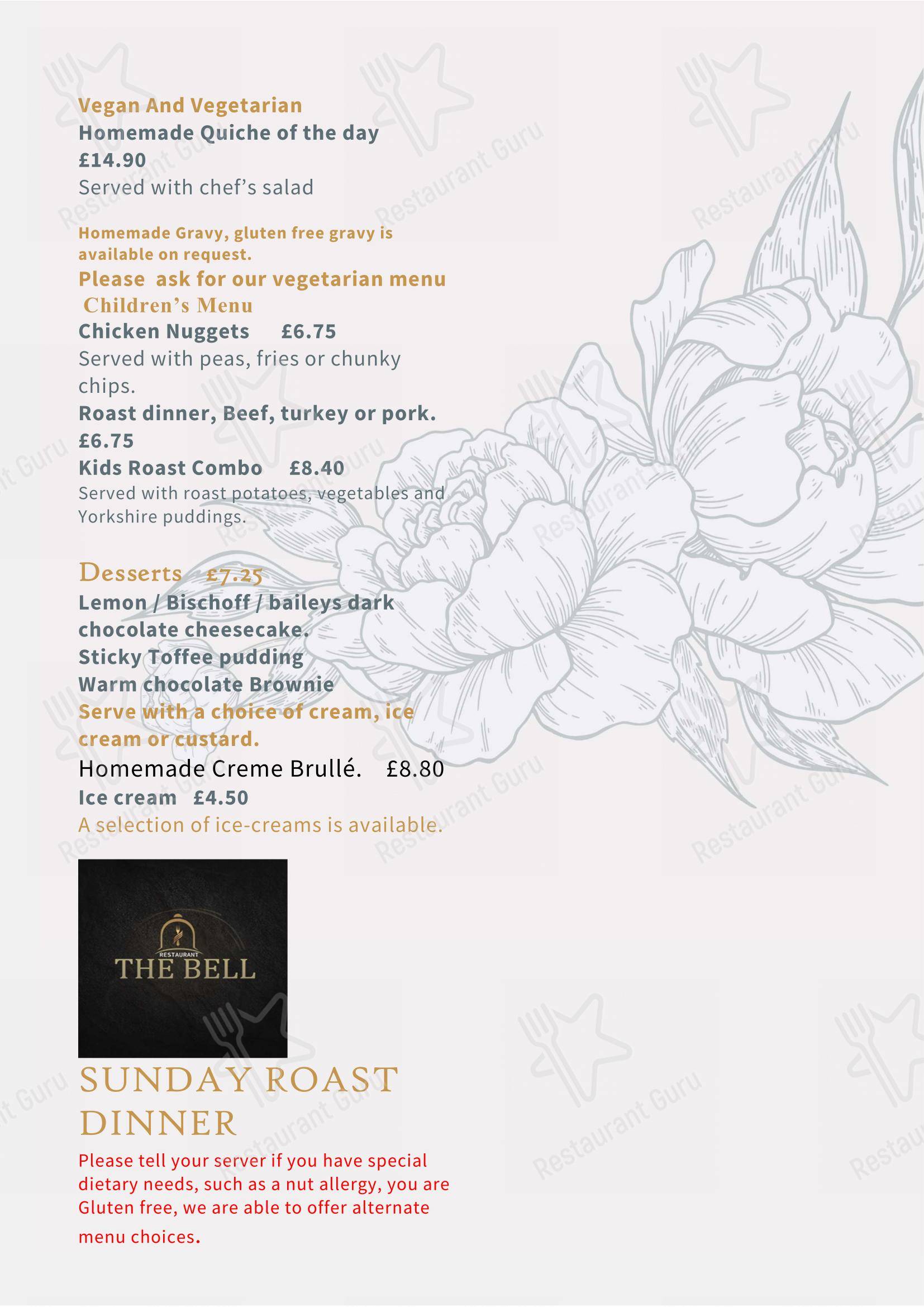 Menu at The Bell Inn pub & bar, Kingswinford, 614 High St