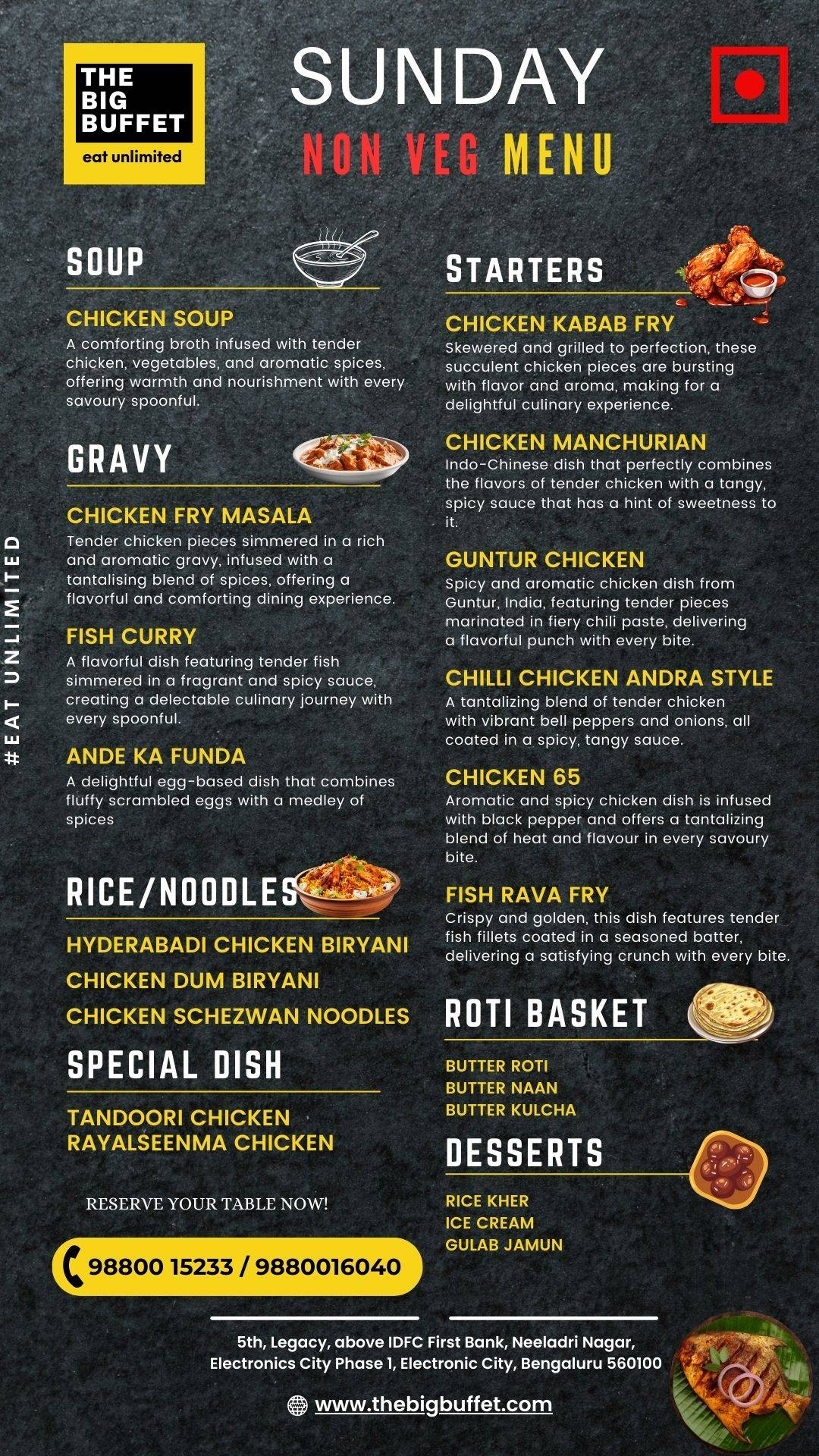 Menu at The Big Buffet - Eat Unlimited, Electronic City, Bengaluru