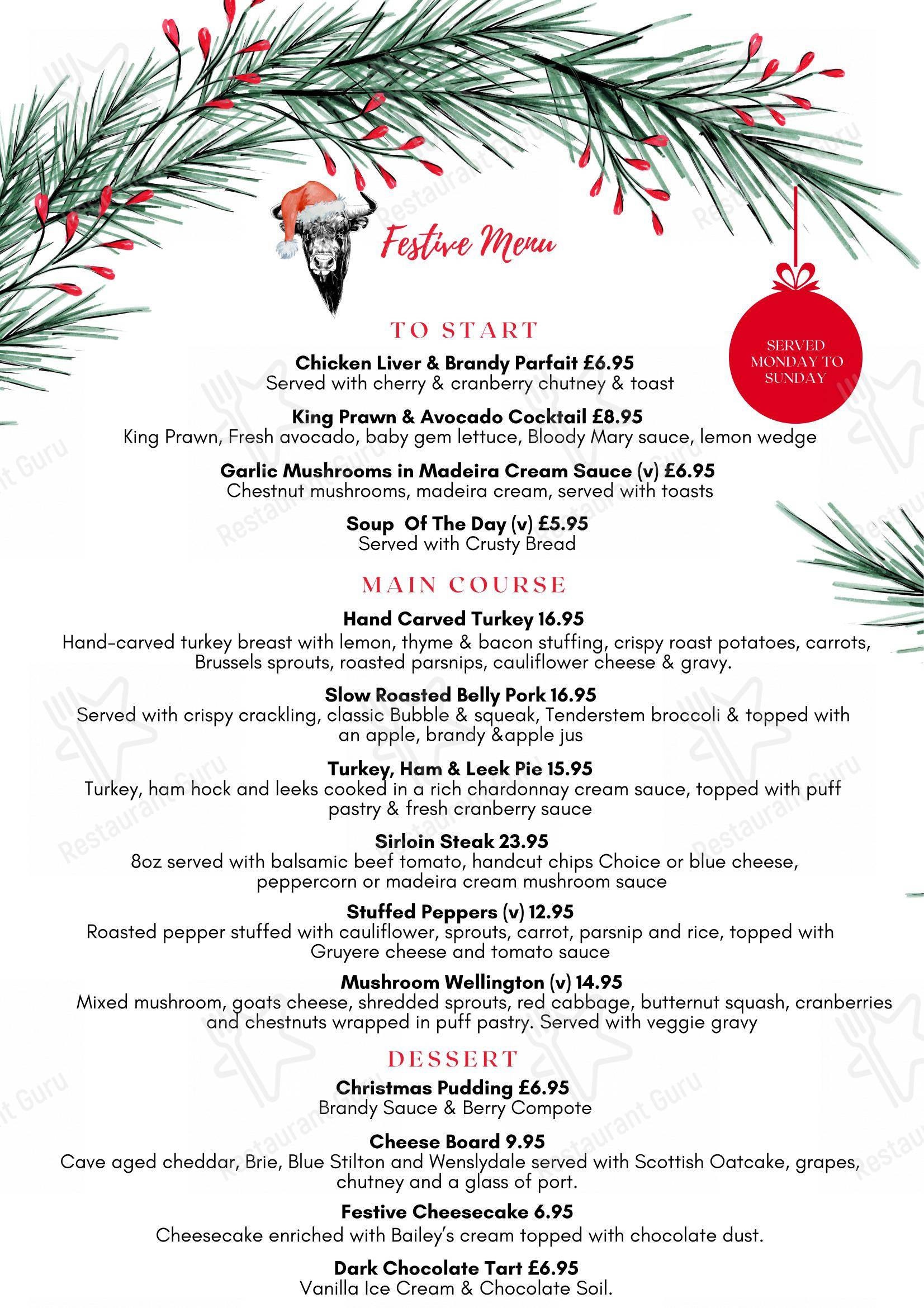 Carta del restaurante The Black Bull Haworth, Keighley