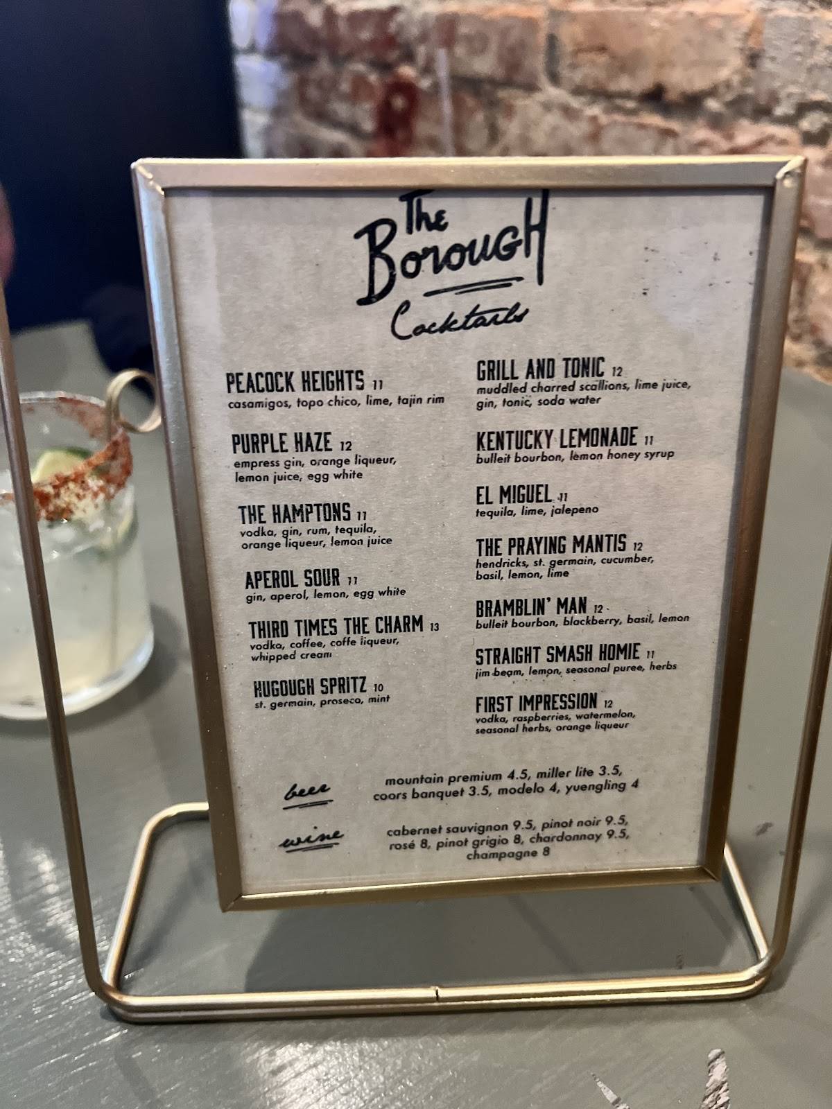 Menu at The Borough restaurant, Goldsboro