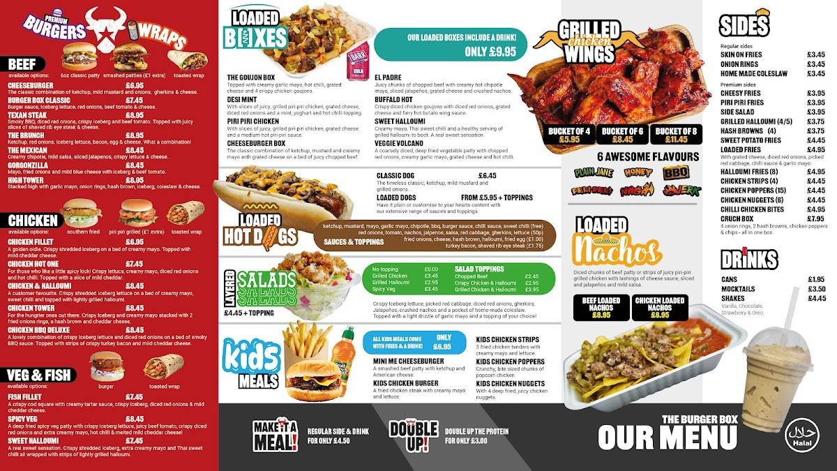 Menu at The Burger Box - Chesham fast food, Chesham