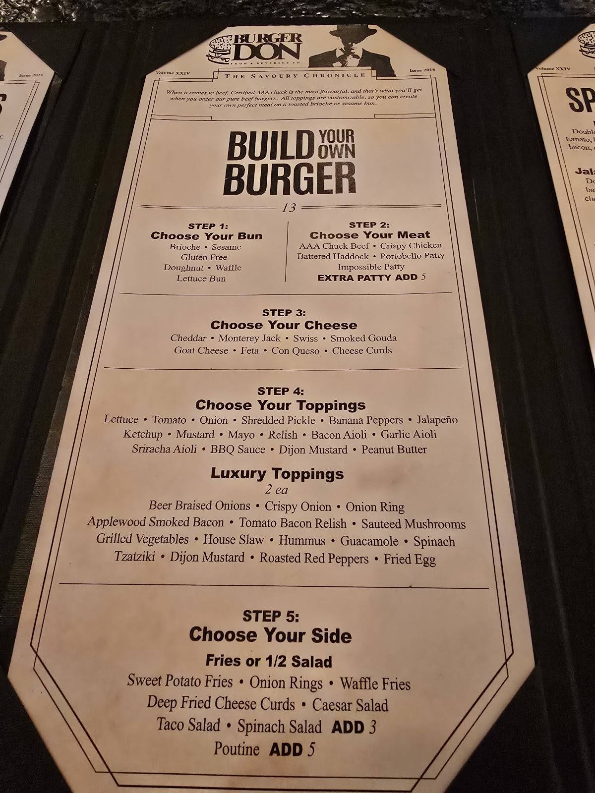 Menu at The Burger Don pub & bar, Sault Ste. Marie