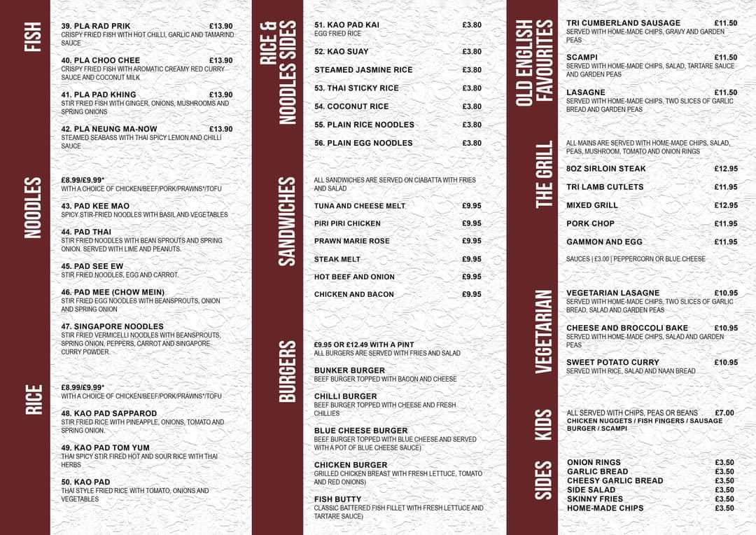Menu at The Caddyshack pub & bar, Elland