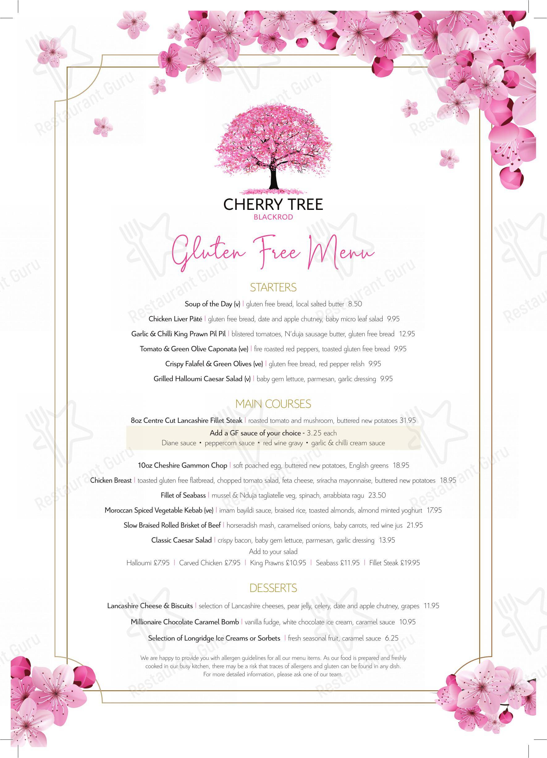 Menu at The Cherry Tree pub & bar, Blackrod