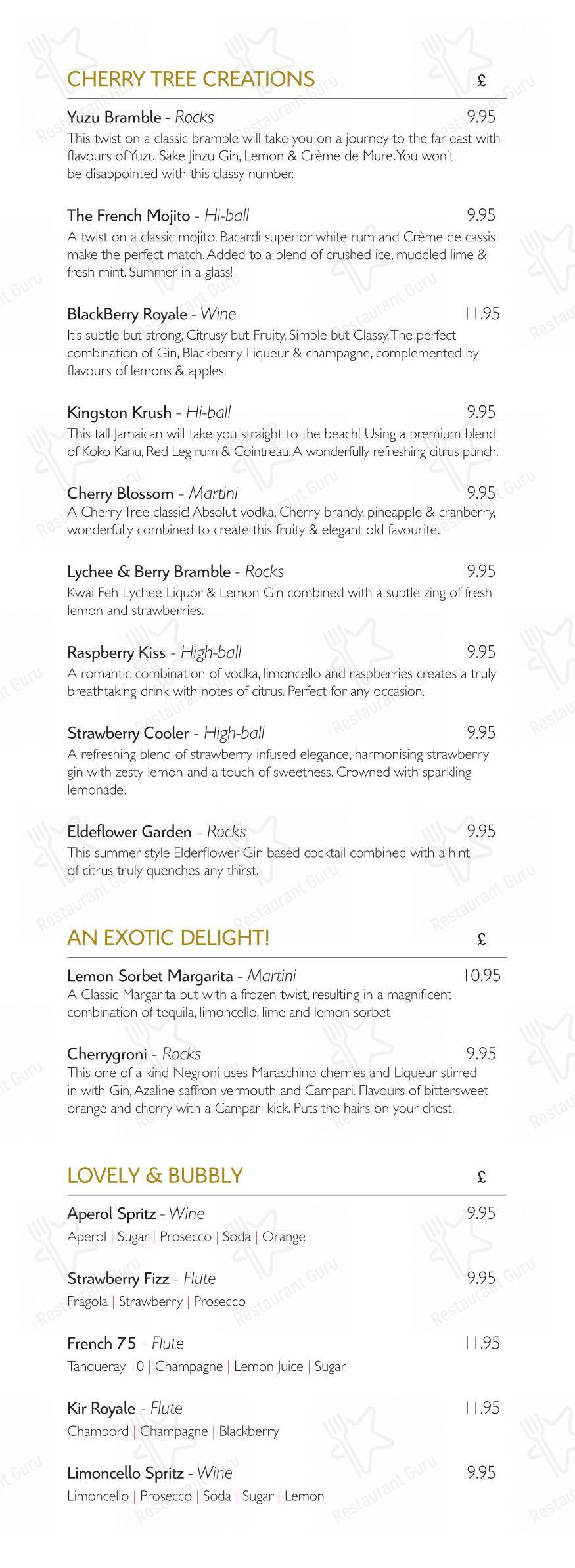 Menu at The Cherry Tree pub & bar, Blackrod