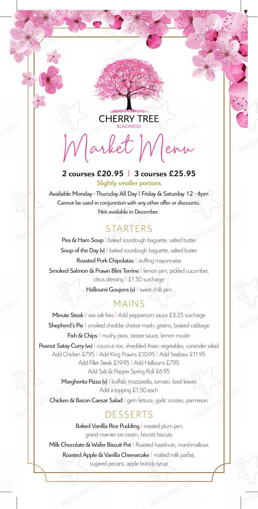 Menu at The Cherry Tree pub & bar, Blackrod