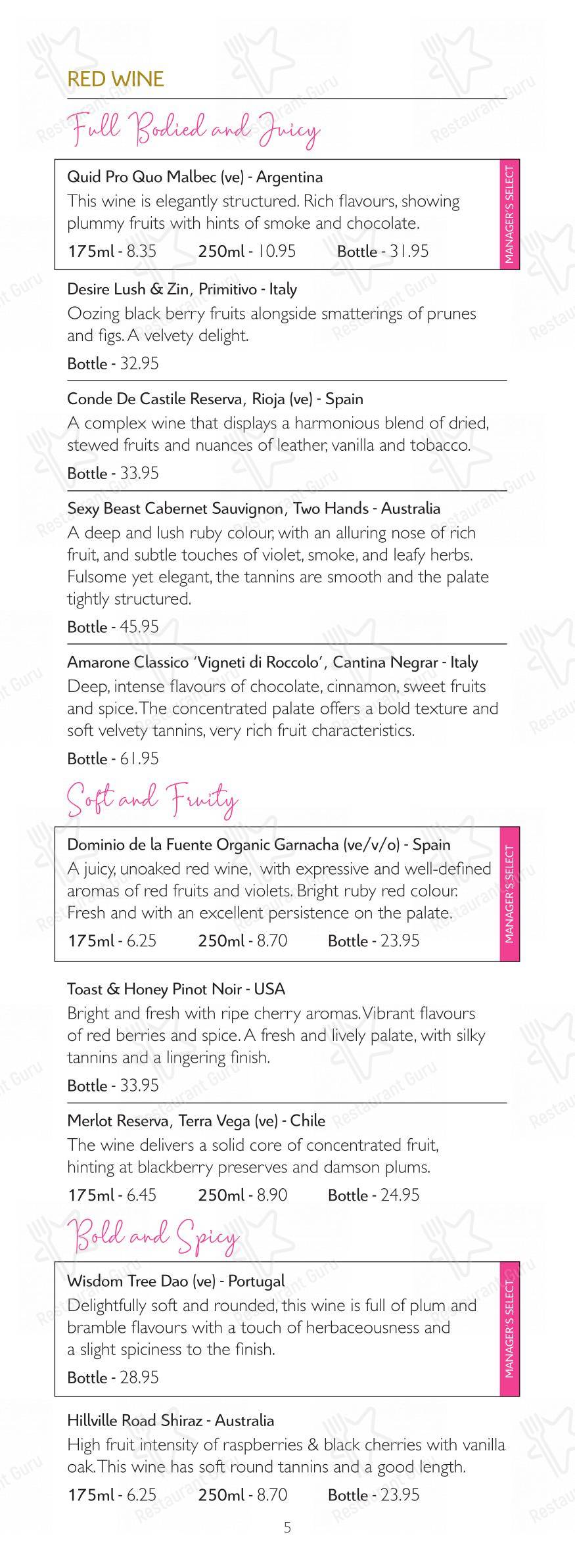 Menu at The Cherry Tree pub & bar, Blackrod