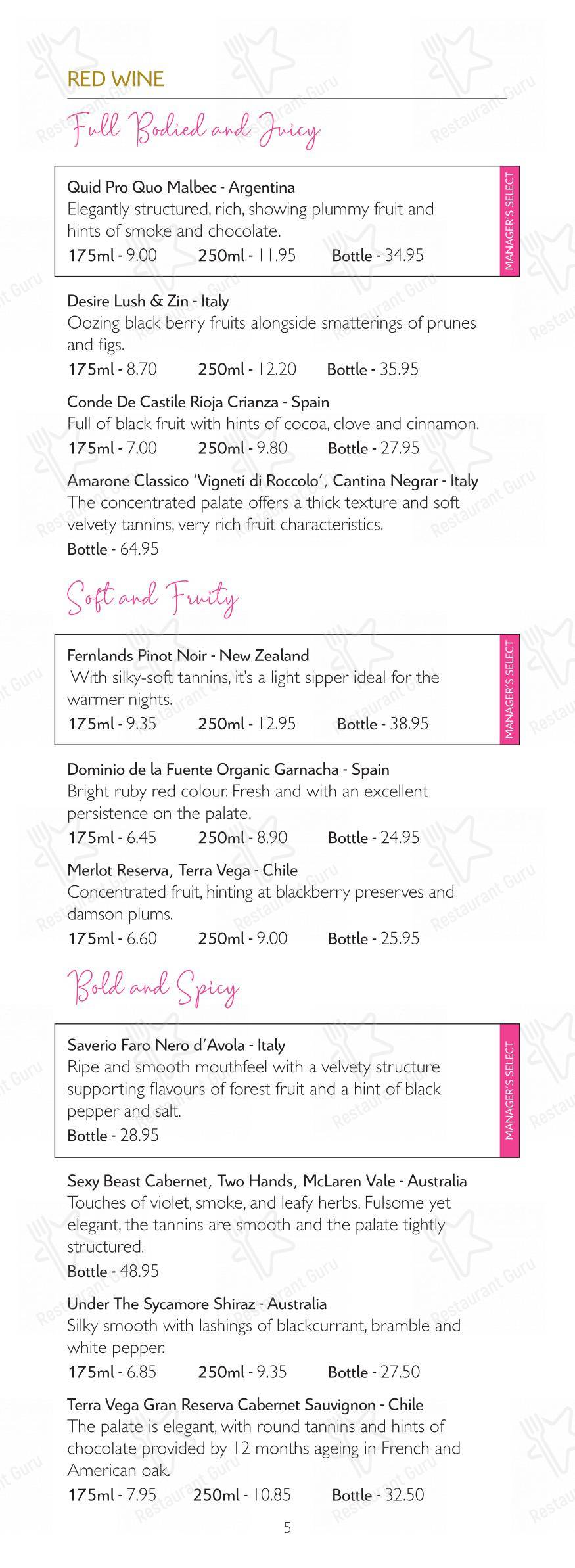 Menu at The Cherry Tree pub & bar, Blackrod