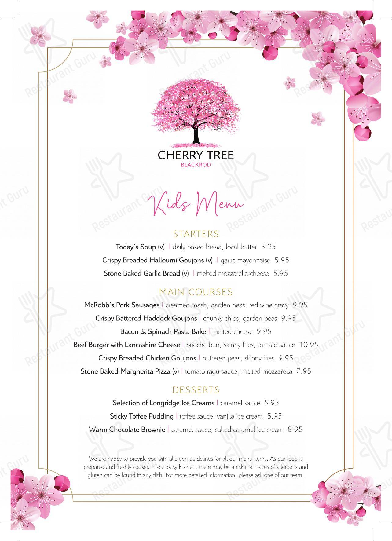 Menu at The Cherry Tree pub & bar, Blackrod