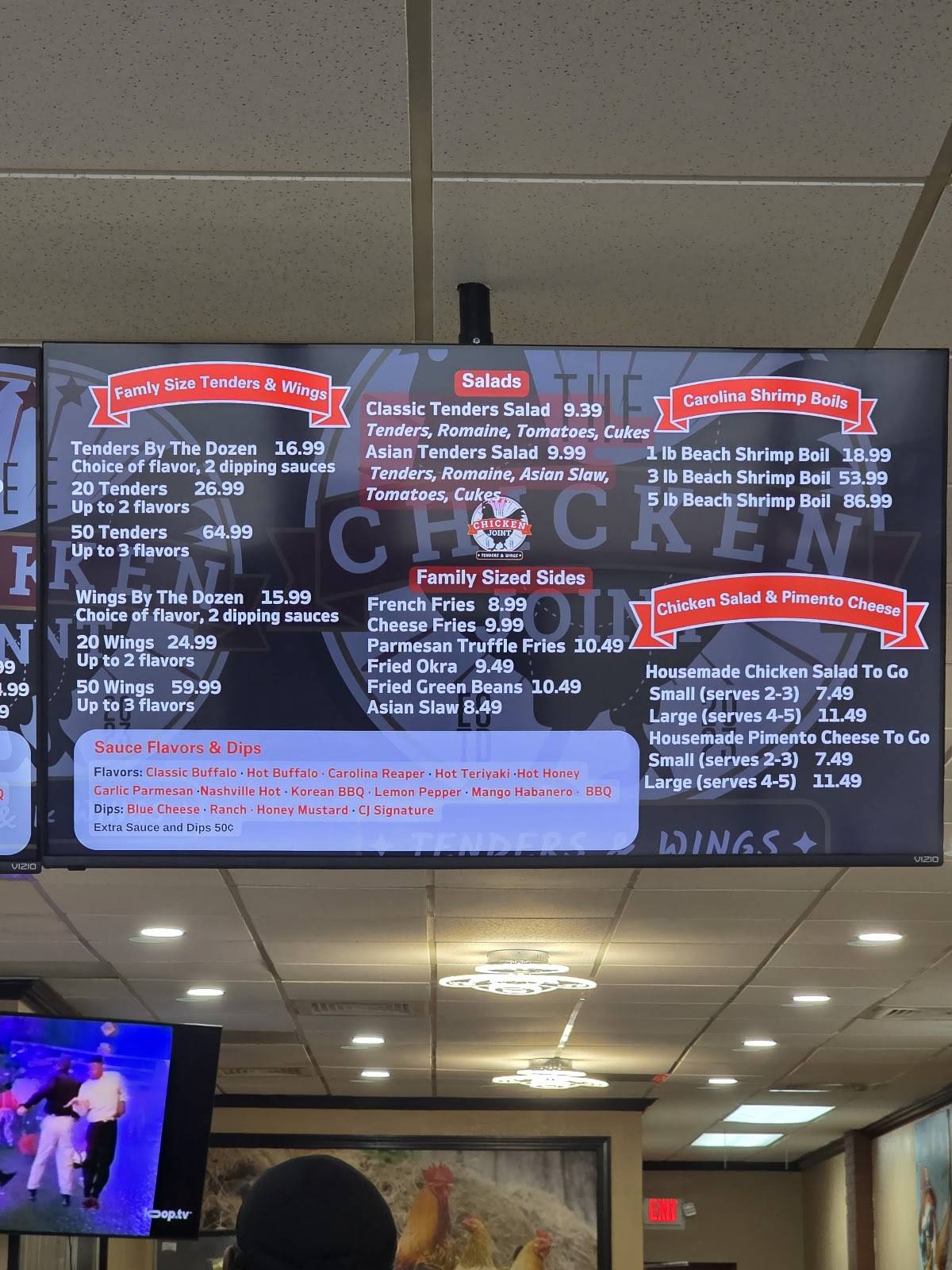 Menu at The Chicken Joint restaurant, Myrtle Beach