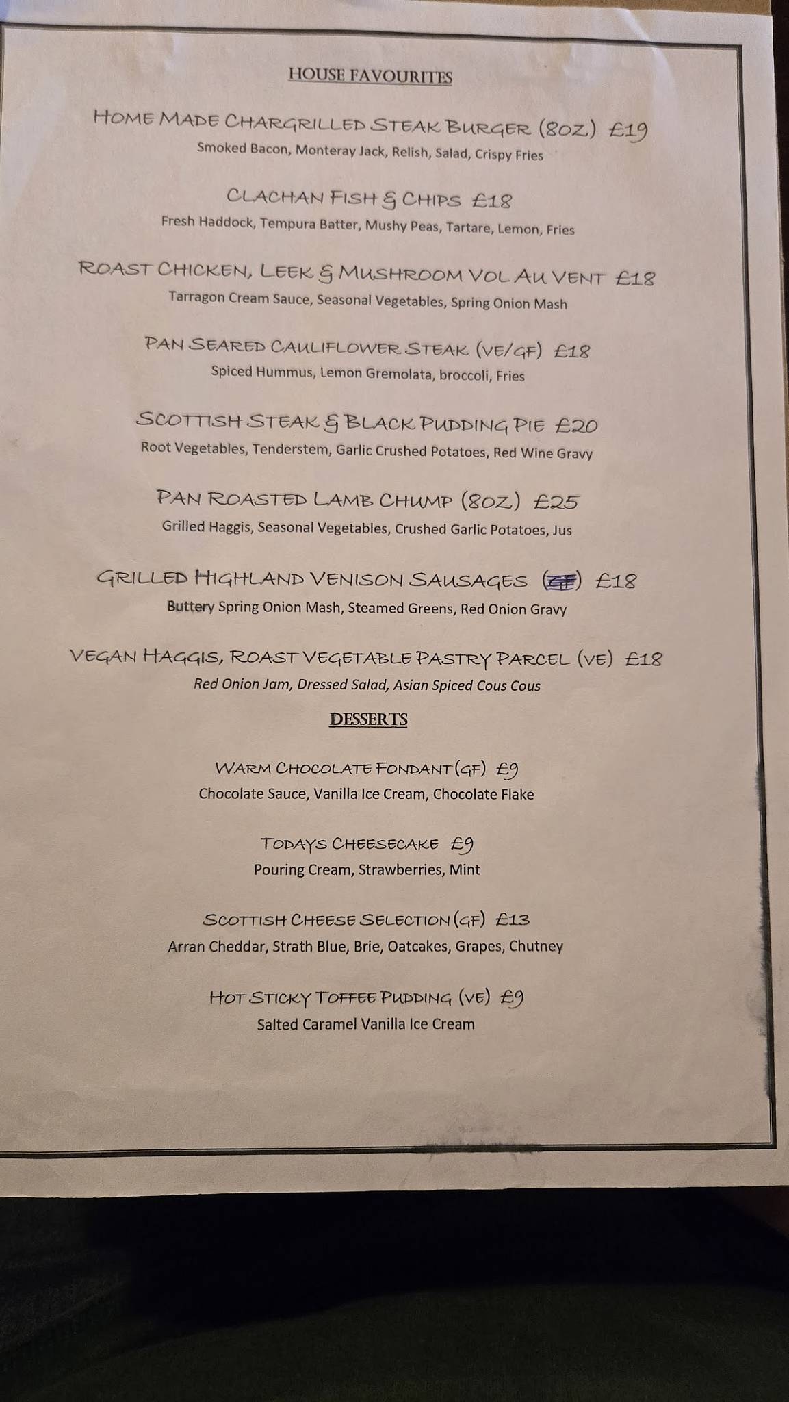 Menu at The Clachan pub & bar, Dornie