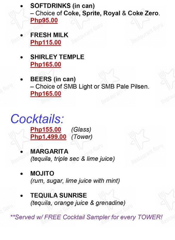 Menu at The Coffeeshop - Bayview Park Hotel Manila cafe, Manila