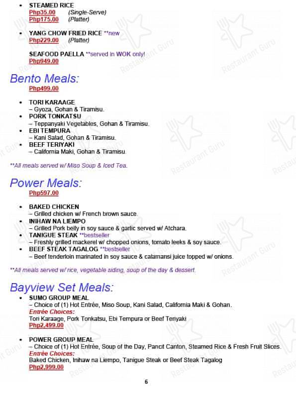 Menu at The Coffeeshop - Bayview Park Hotel Manila cafe, Manila