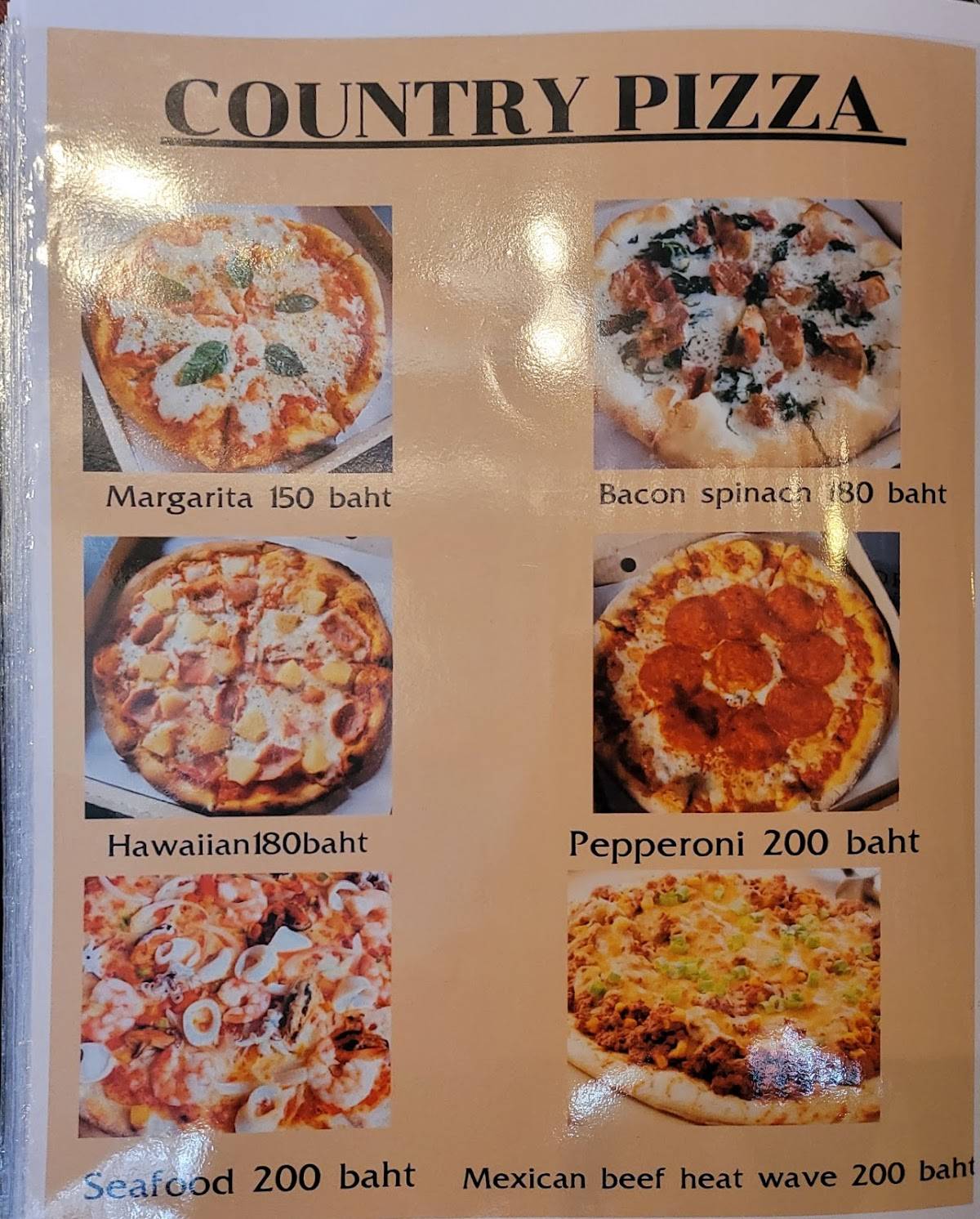 Menu at The Country Grill pub & bar, Udon Thani