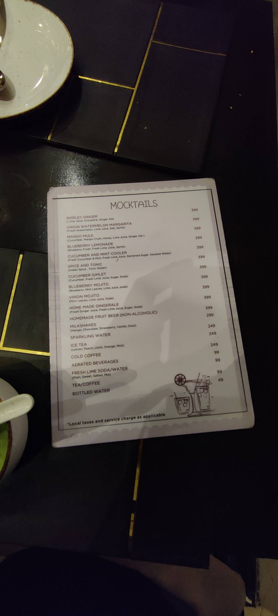 Menu at The Eighteen, Indore