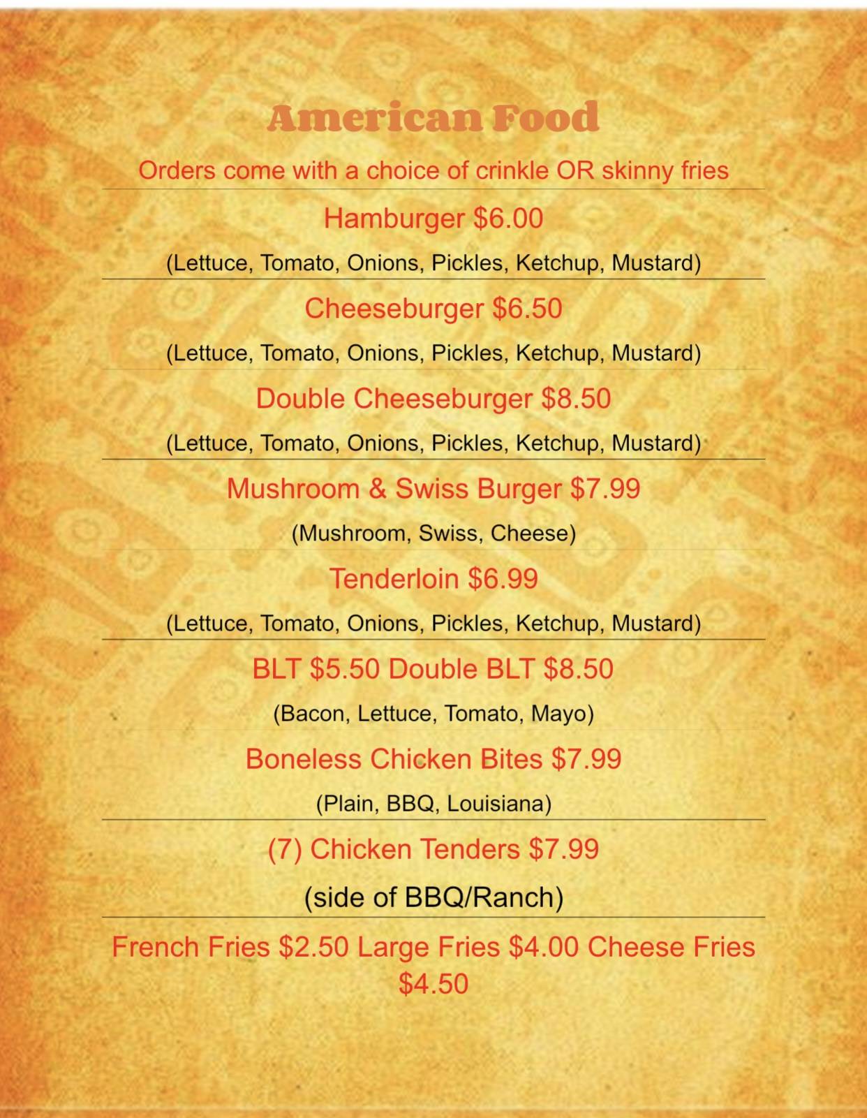 Menu at The Family Taco restaurant, Marseilles