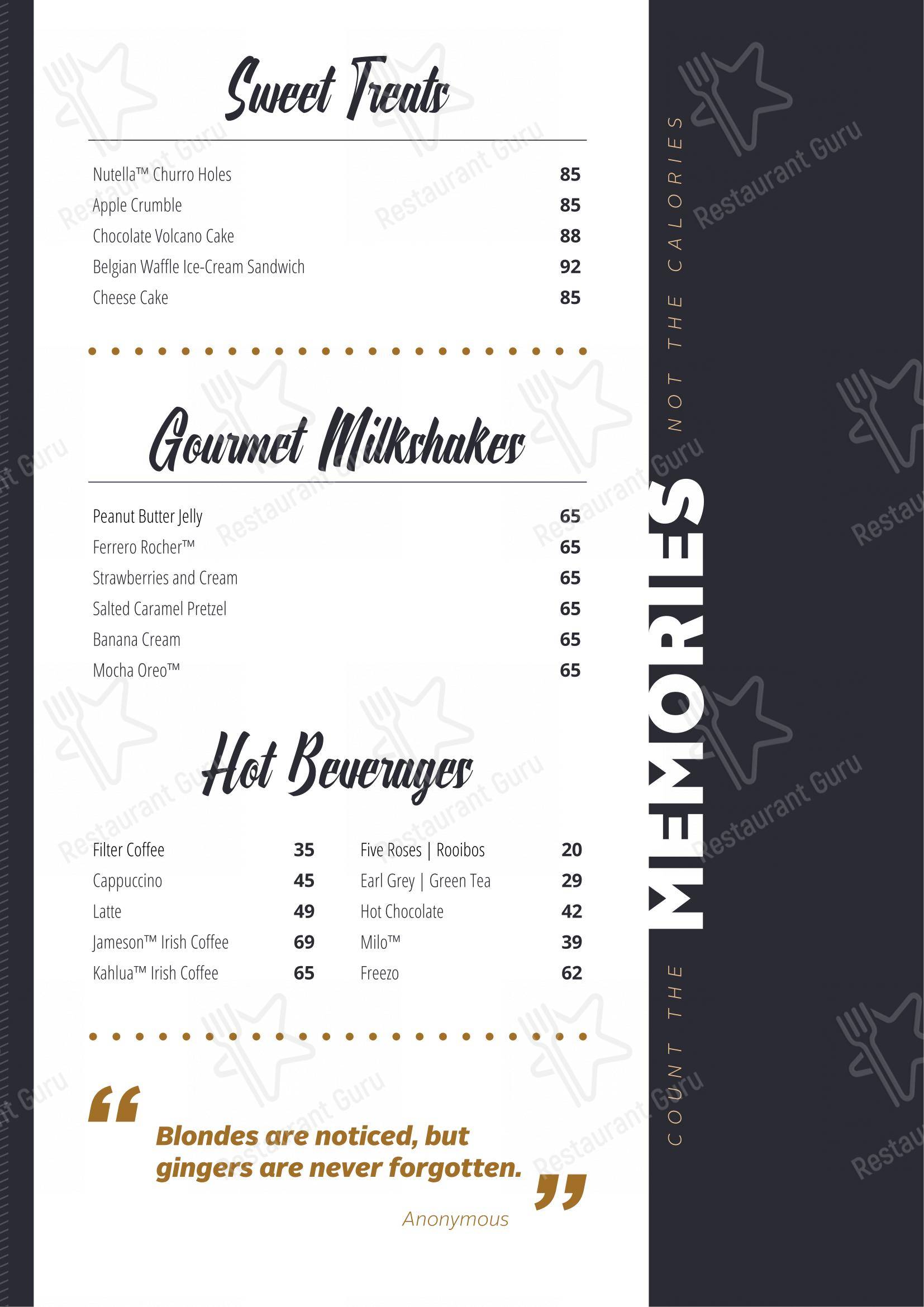 Menu at The Fat Ginger pub & bar, Sandton
