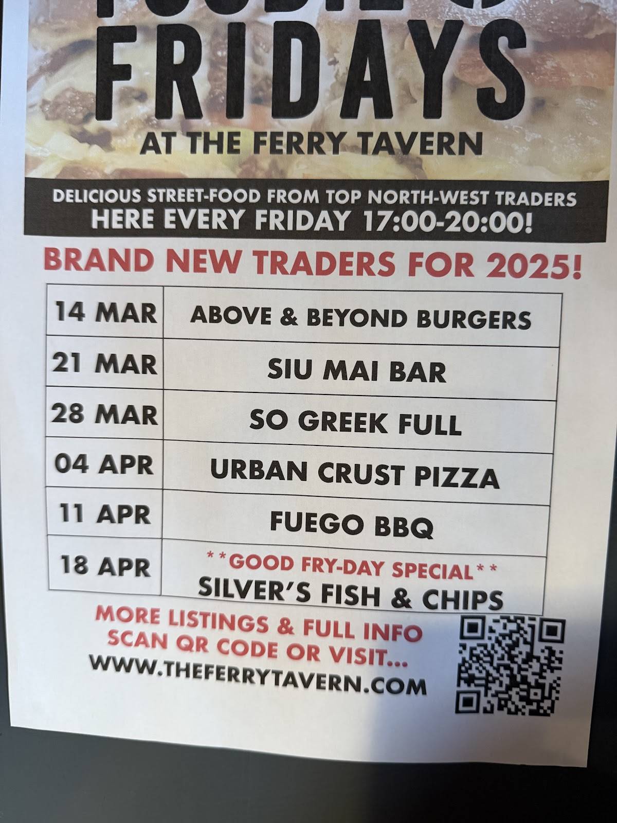 Menu at The Ferry Tavern pub & bar, Warrington