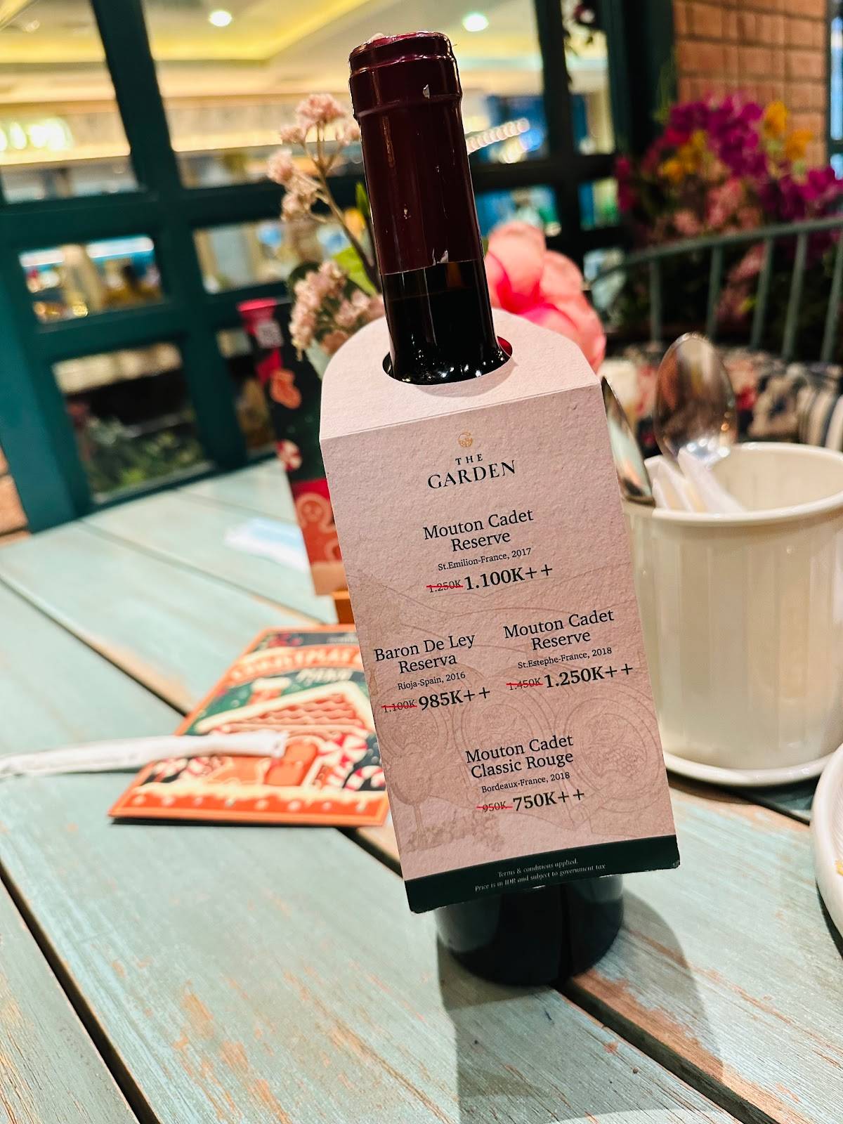 Menu at The Garden PIM cafe, South Jakarta, Pondok Indah Mall