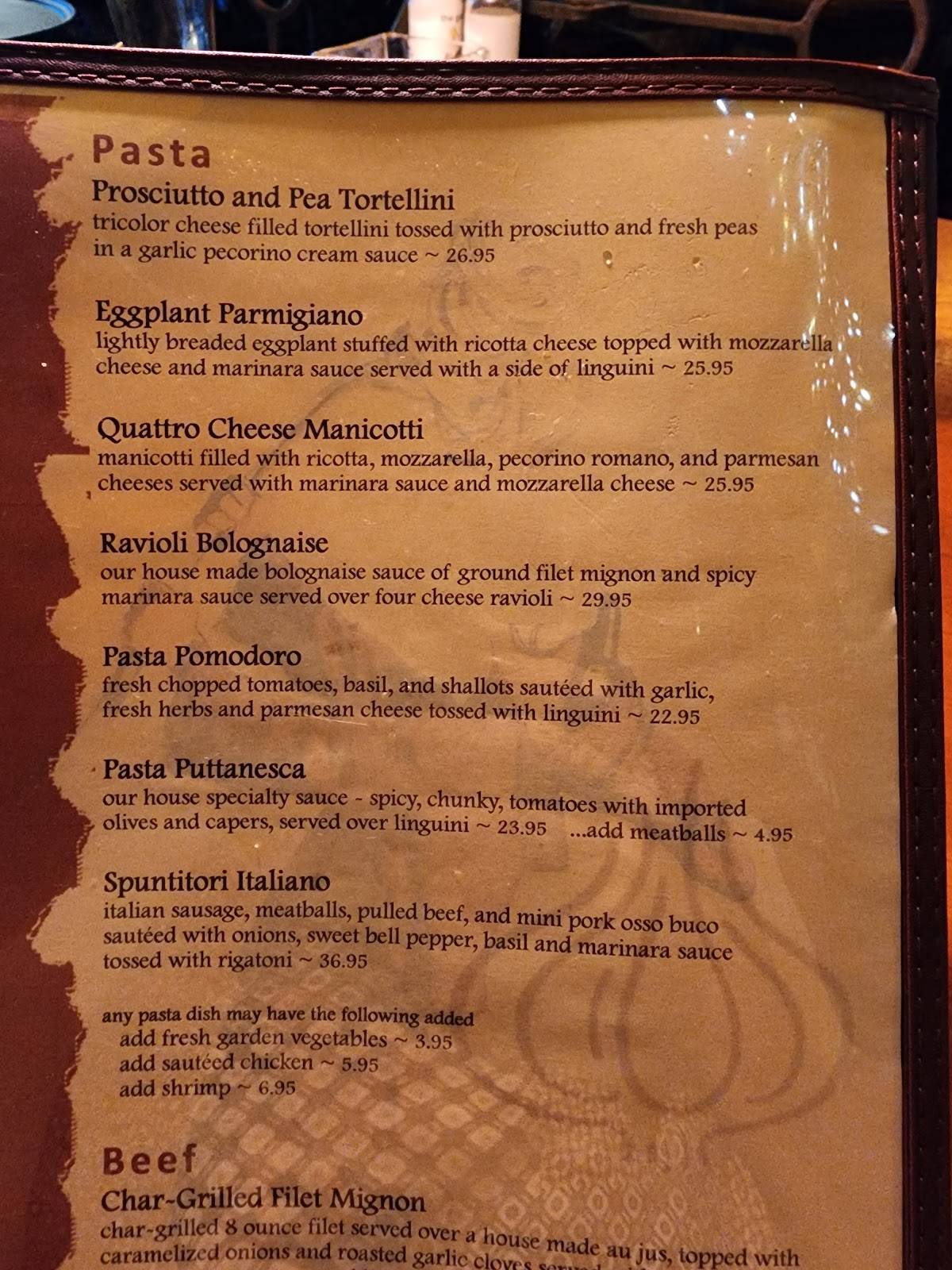 Menu at The Garlic restaurant, New Smyrna Beach, 556 E 3rd Ave