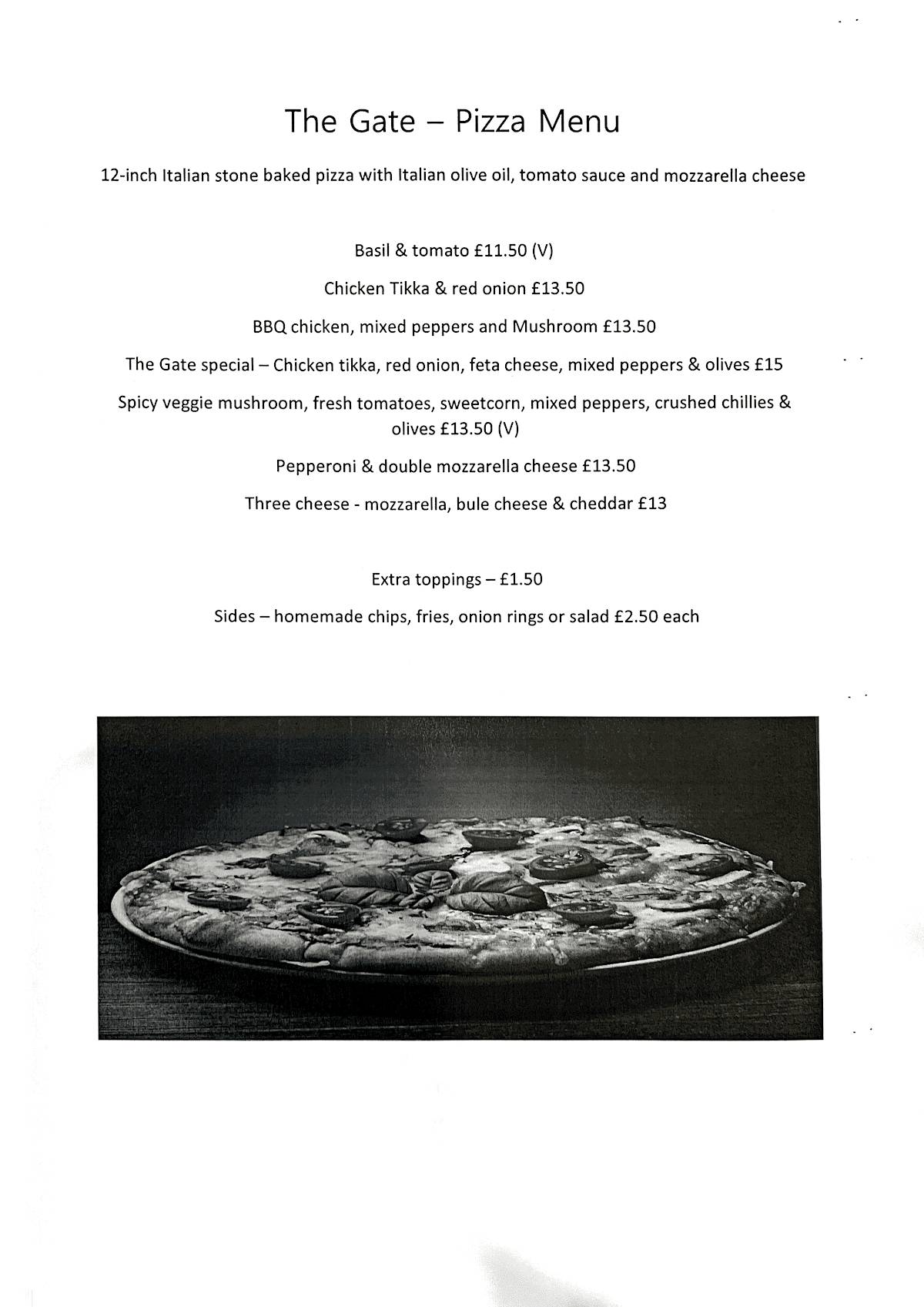 Menu at The Gate Inn pub & bar, Nether Whitacre, Gate Ln