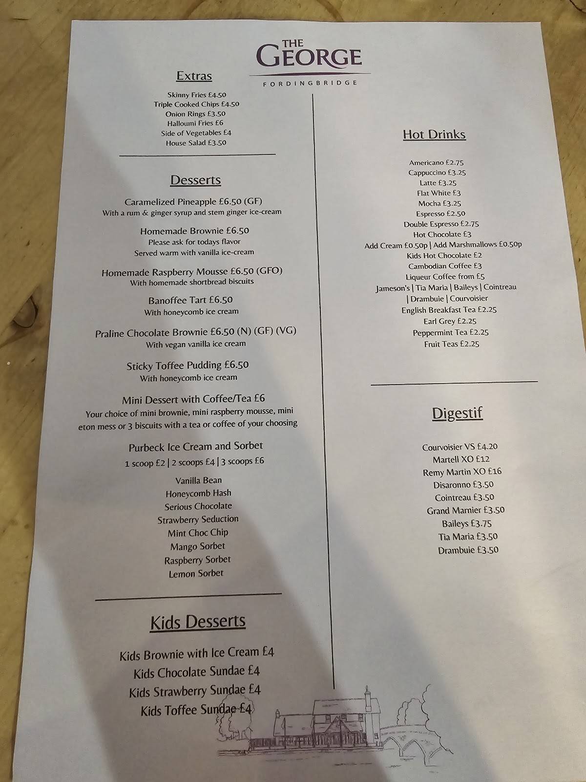 Menu at The George pub & bar, Fordingbridge