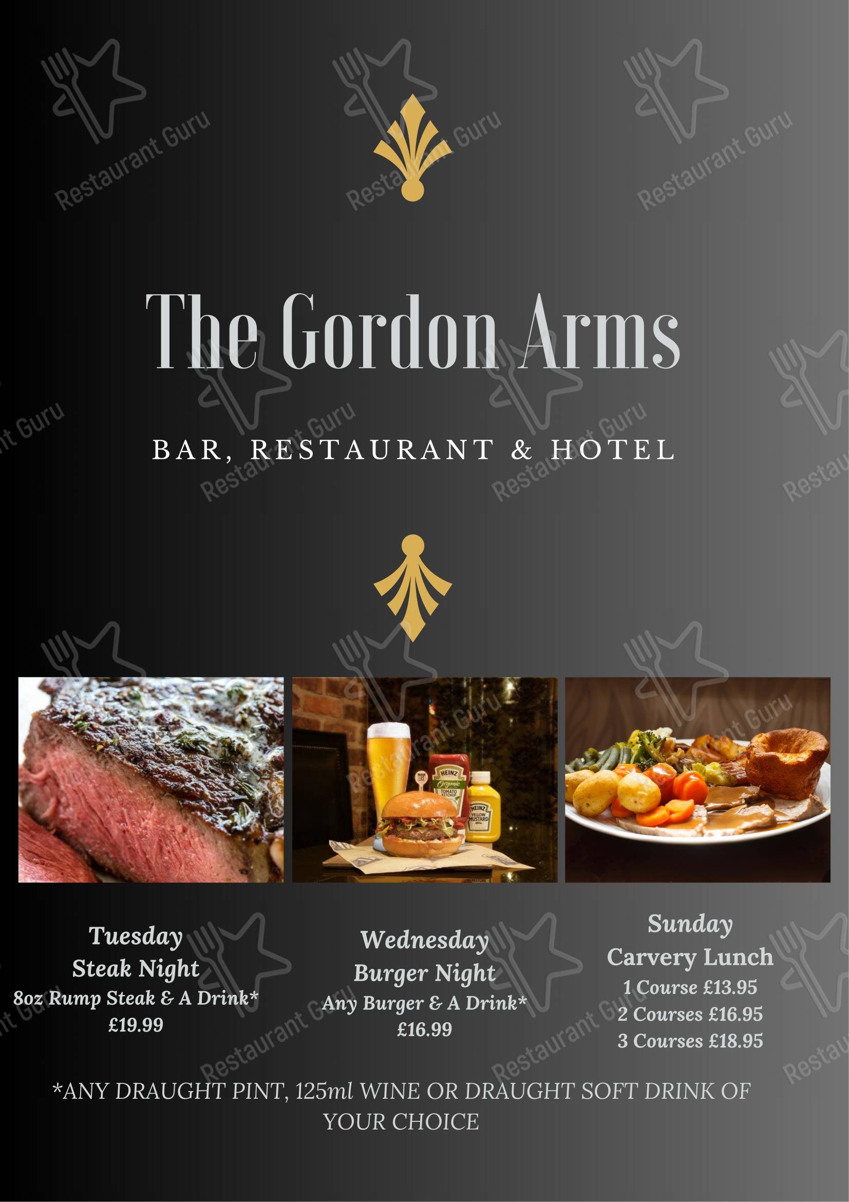 Menu at The Gordon Arms Hotel pub & bar, Fochabers
