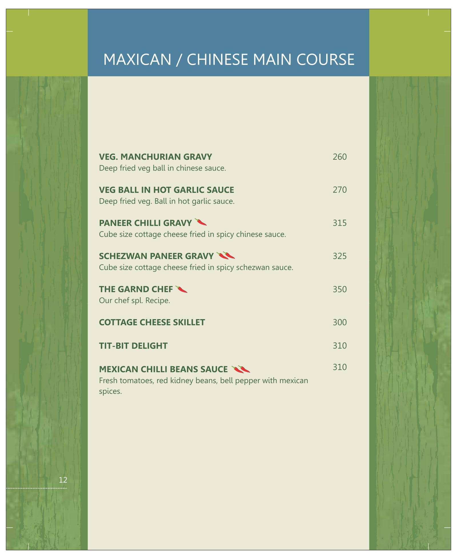 Menu at The Grand Chef Restaurant, Vadodara