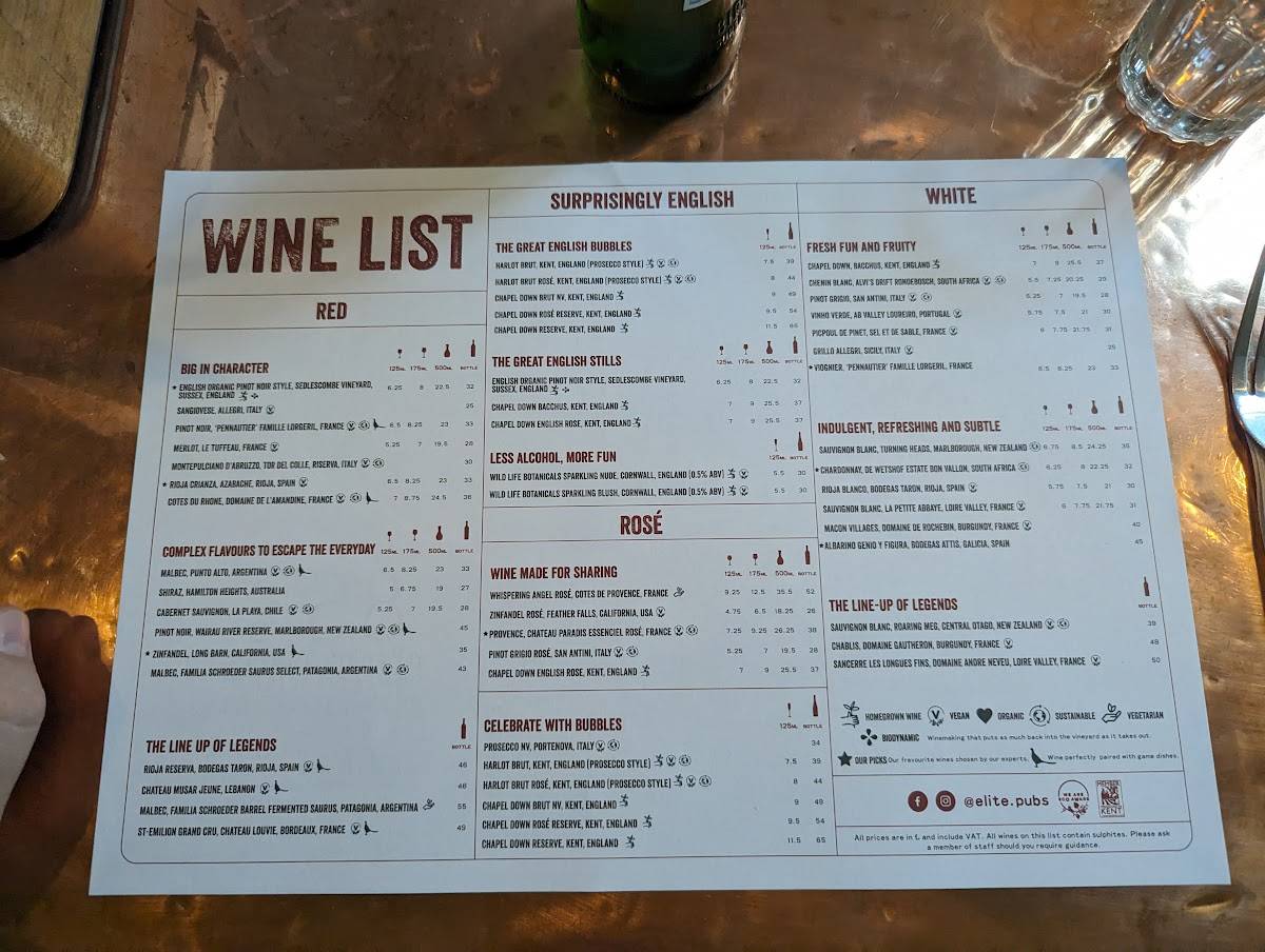 Menu at The Great House pub & bar, Hawkhurst