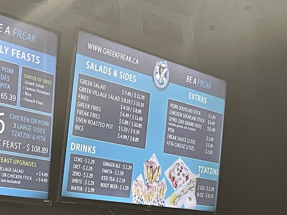 Menu at The Greek Freak - Wilson restaurant, Toronto, 424 Wilson Ave