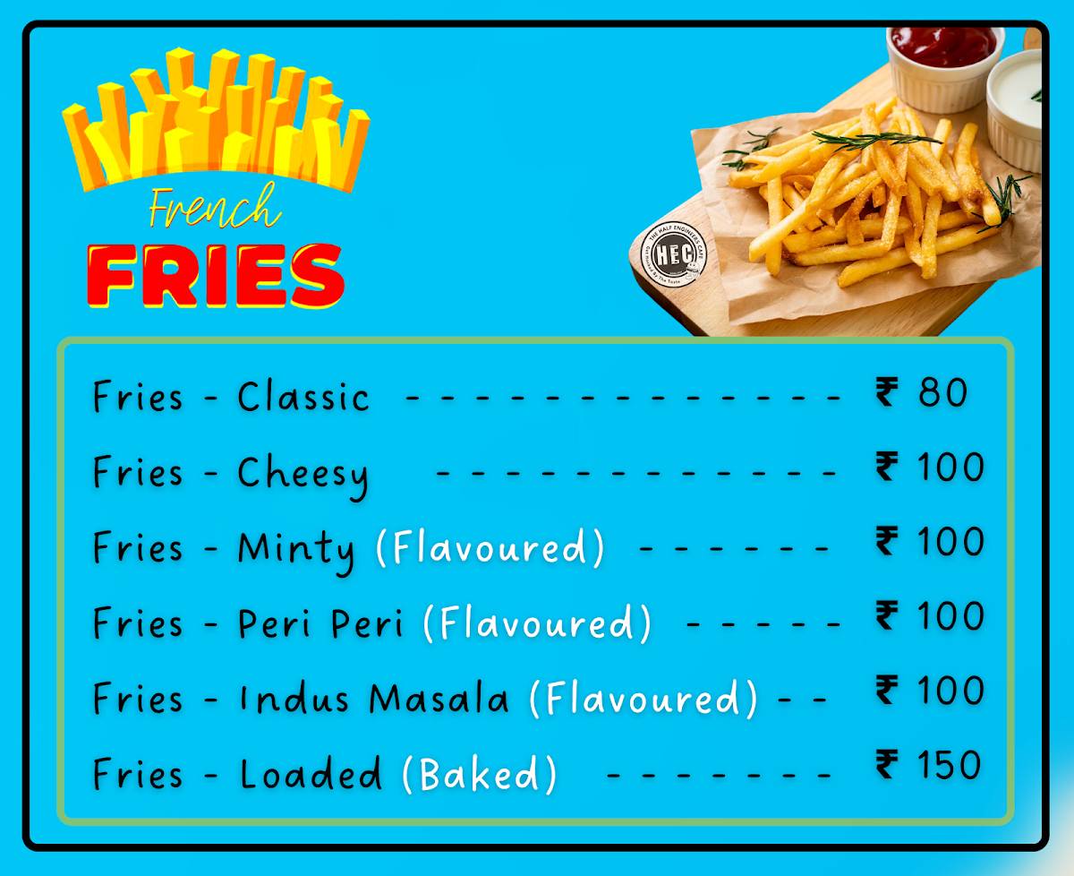 Menu at The Half Engineers Cafe, Faridabad