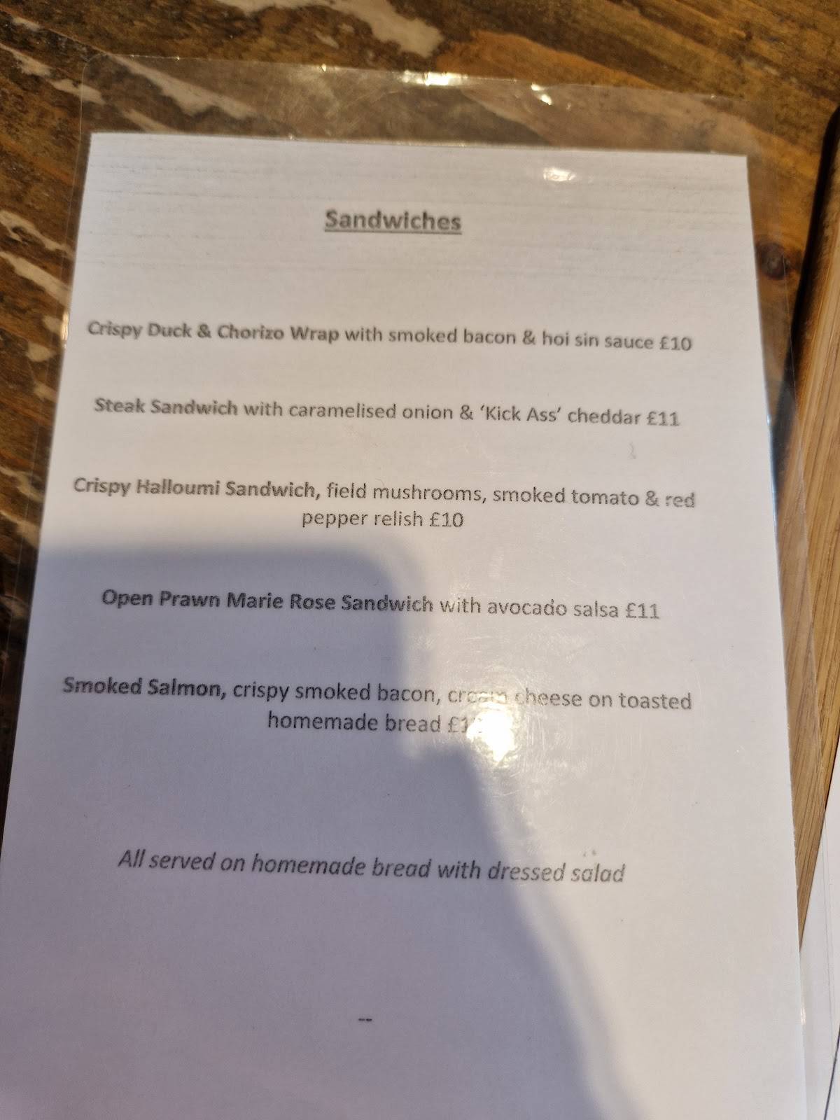 Menu at The Higher Buck pub & bar, Clitheroe