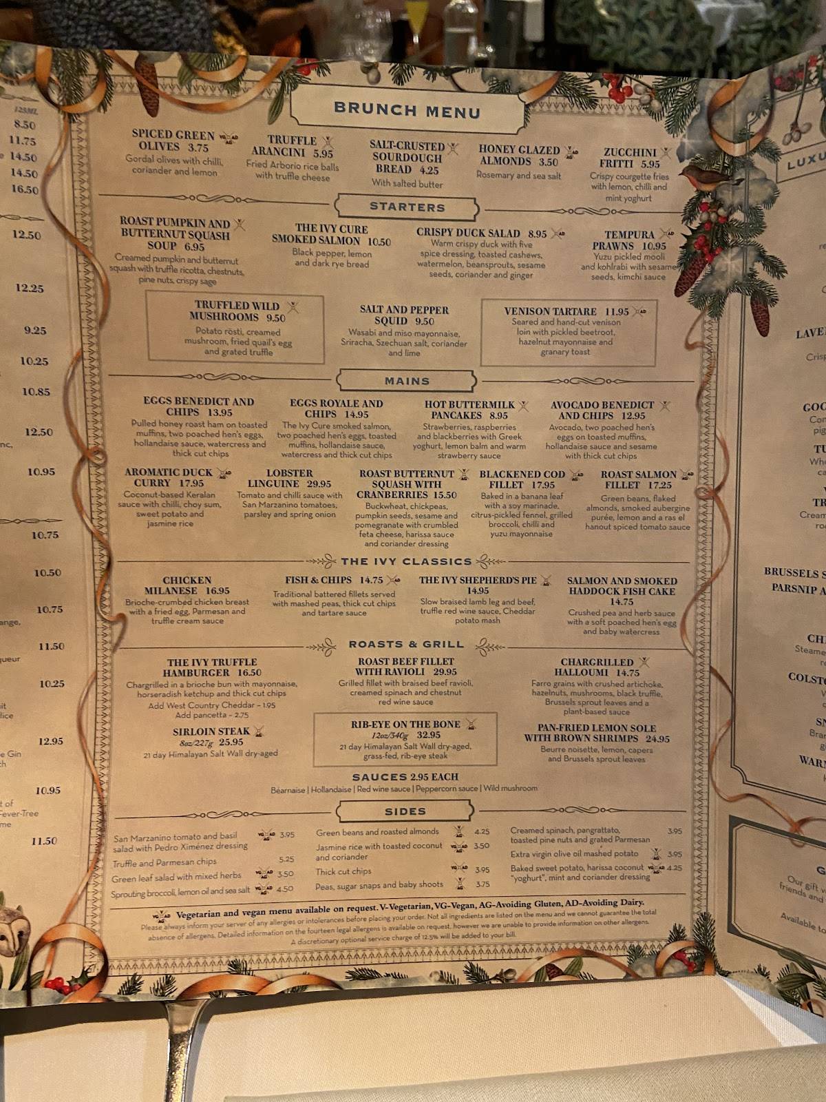 Menu at The Ivy Cambridge Brasserie restaurant, Cambridge