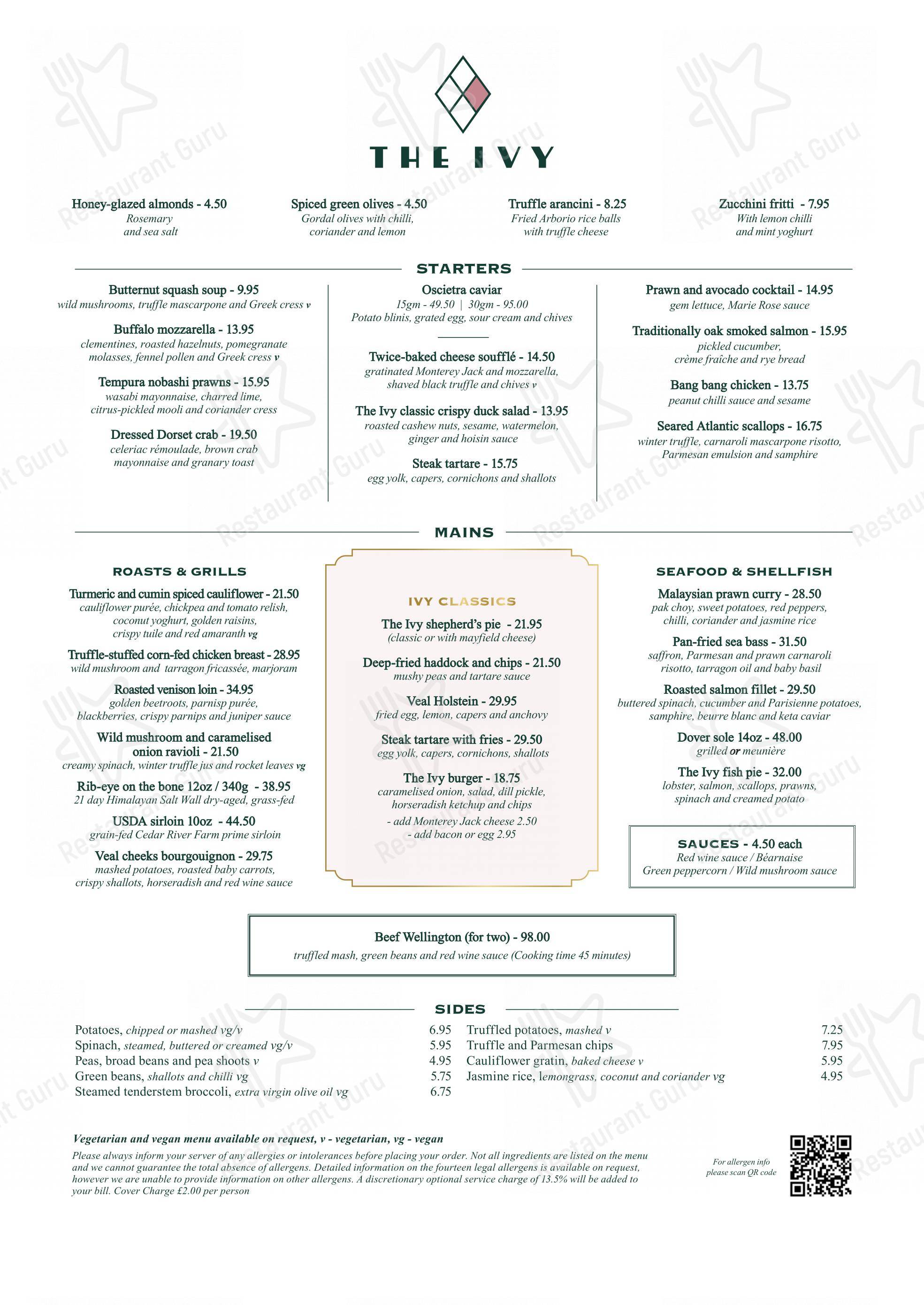 Menu at The Ivy Winchester Brasserie pub & bar, Winchester