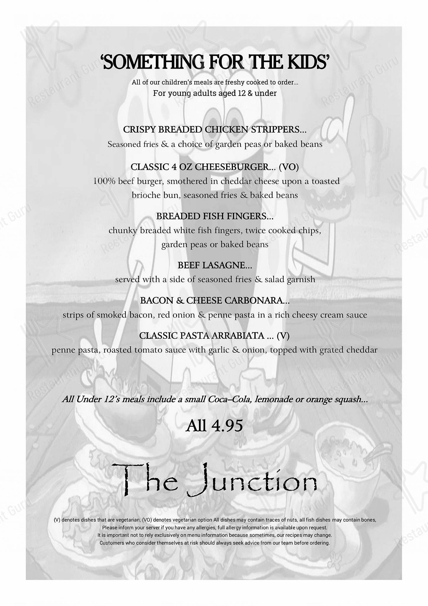 Menu at Junction pub & bar, Sutton-in-Ashfield